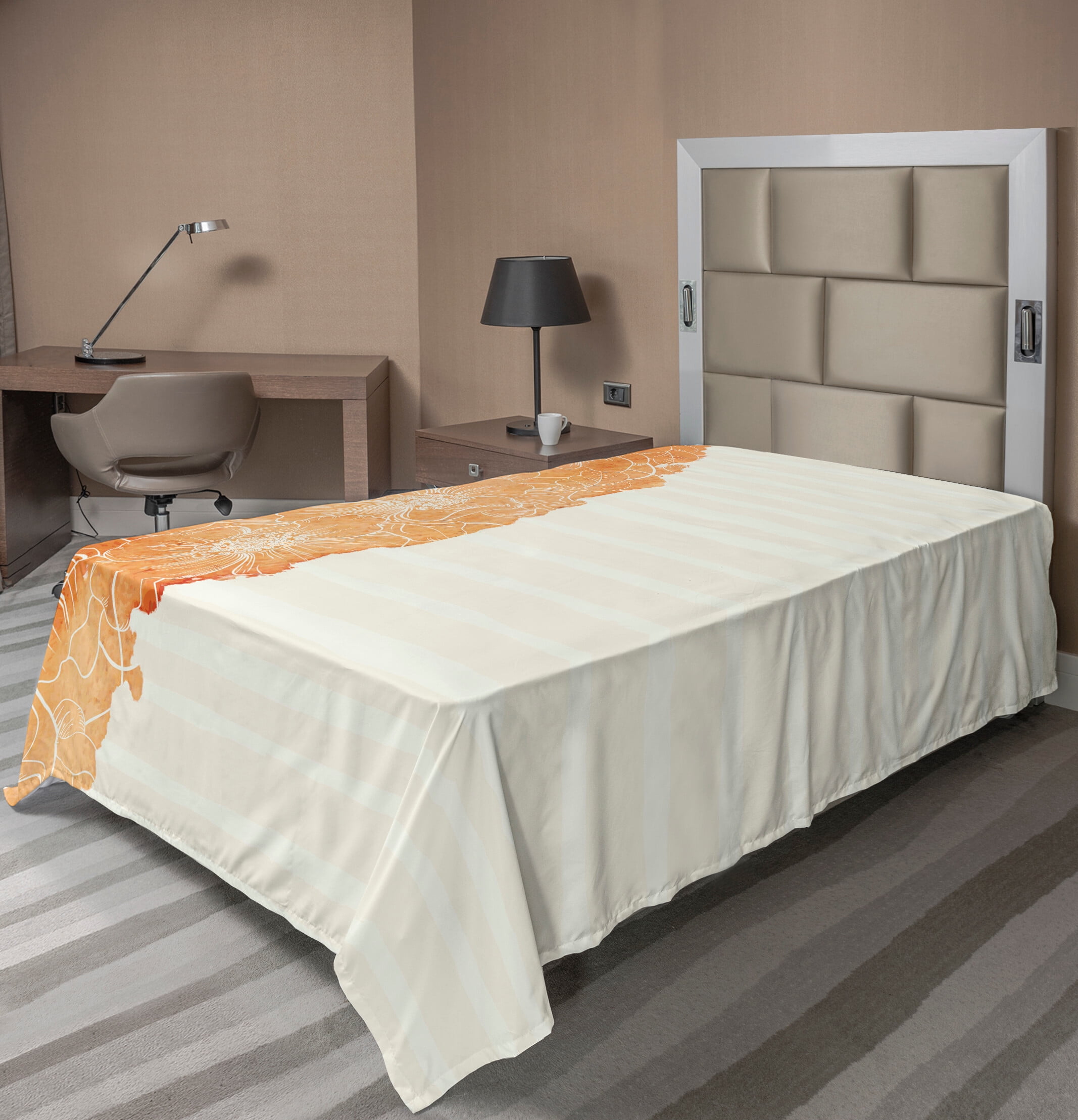 Ambesonne Flower Flat Sheet, Island Floral Side Frame, TwinXL Size ...