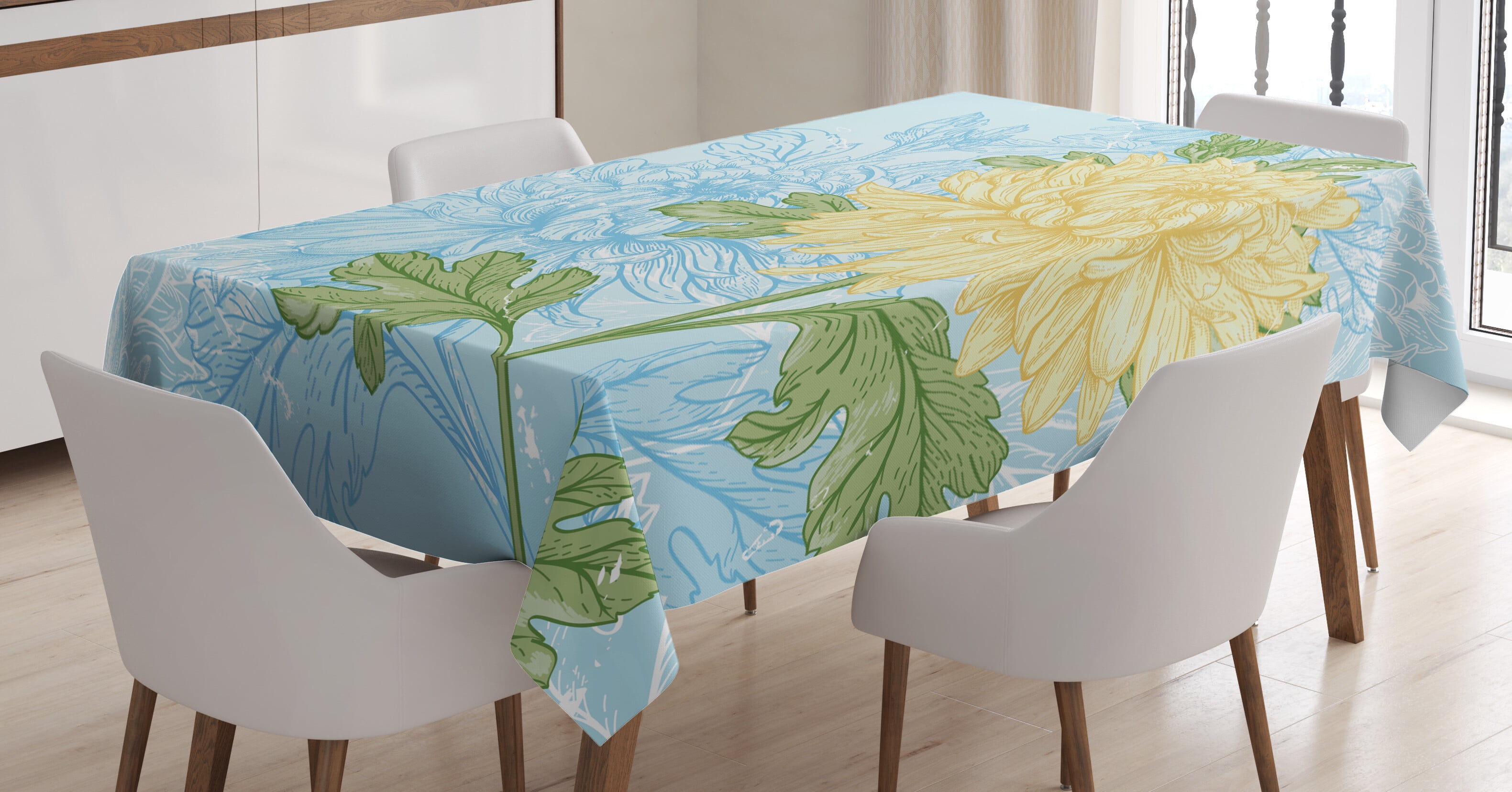 Ambesonne Flower Tablecloth Rectangular Table Cover, Romantic ...