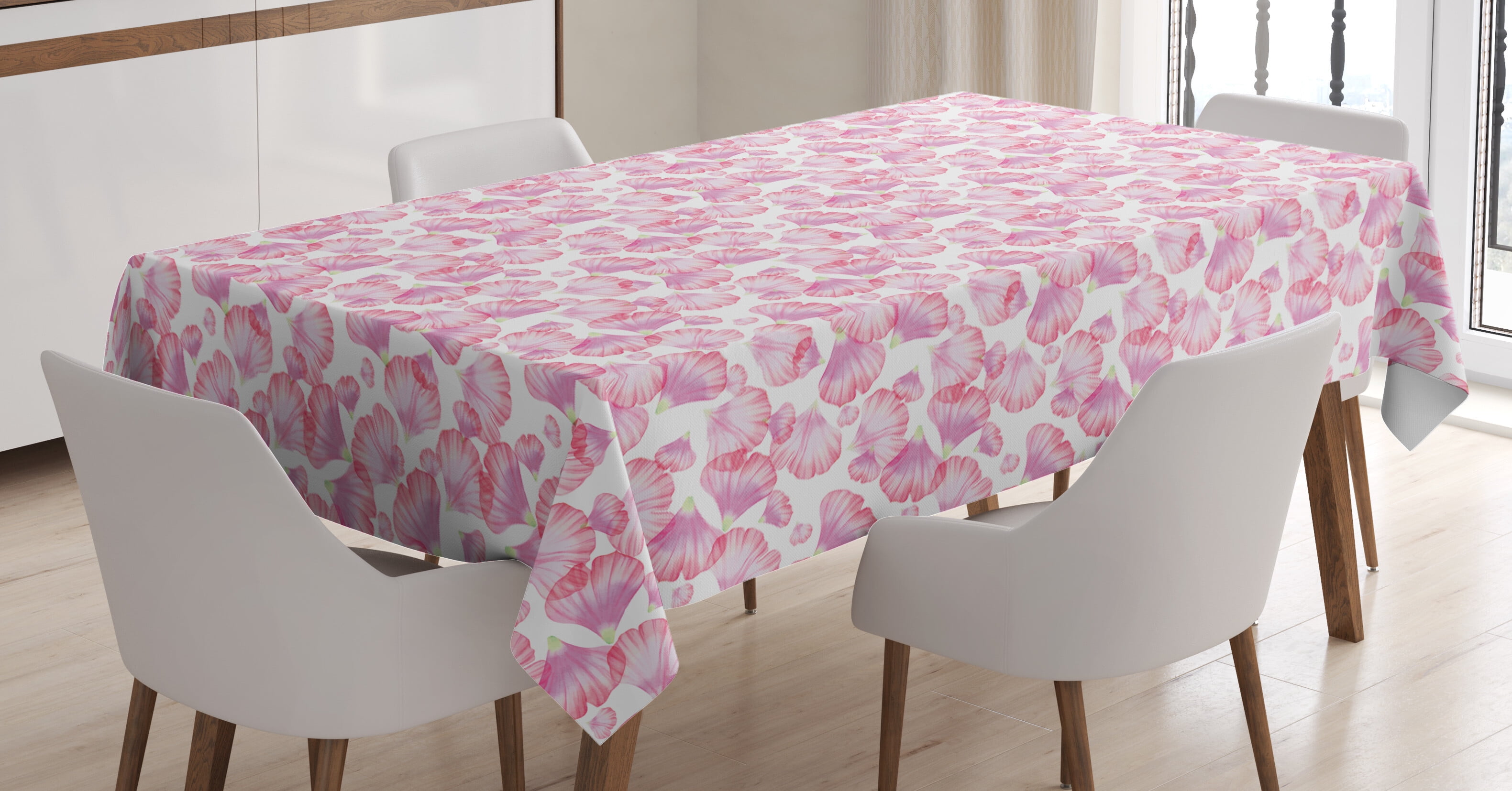 Ambesonne Flower Tablecloth Rectangular Table Cover, Rose Botanical ...
