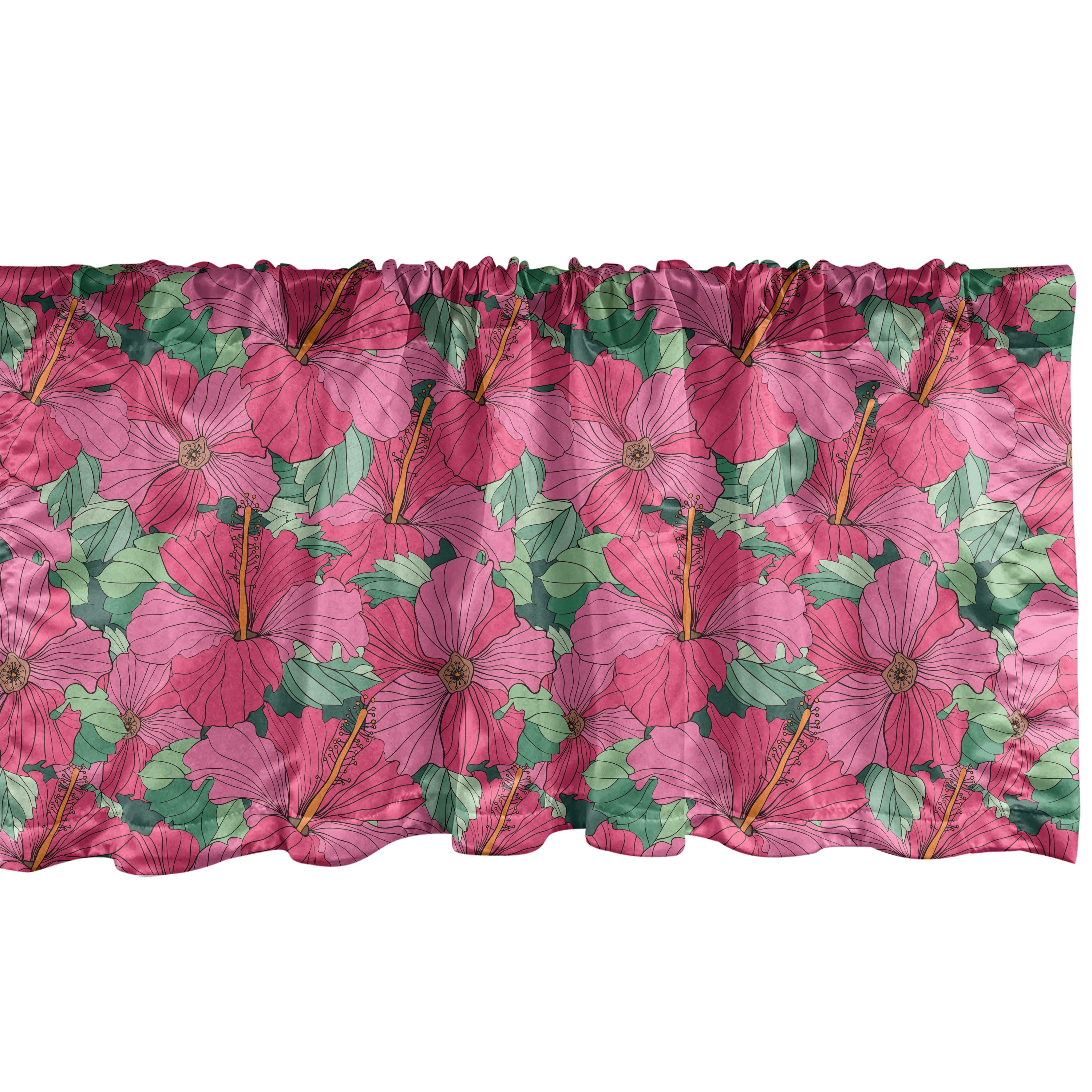 Ambesonne Flower Window Valance, Pattern Illustration of Flourishing ...