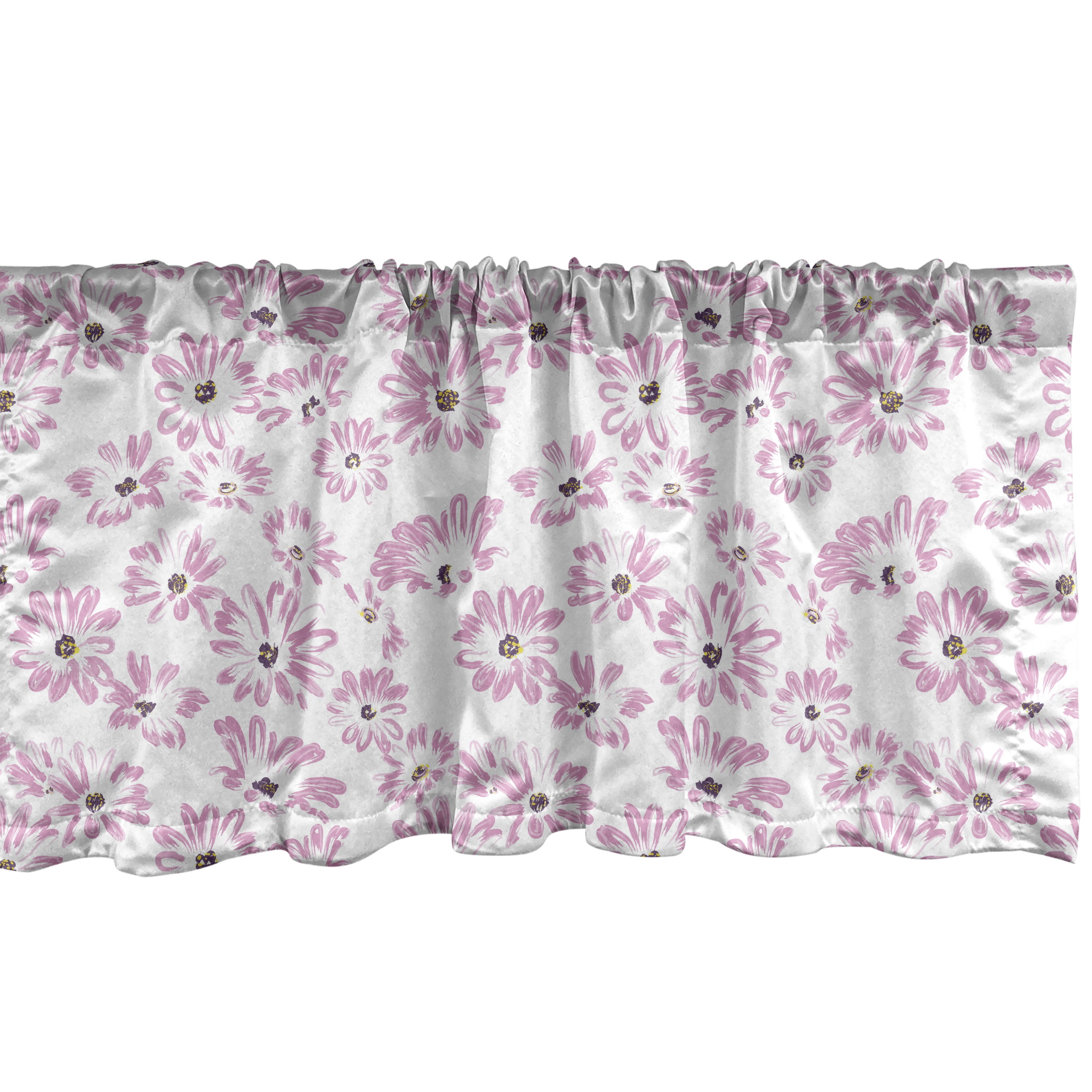 Ambesonne Flower Window Valance, Romantic Florals Petals, 54" X 18 ...