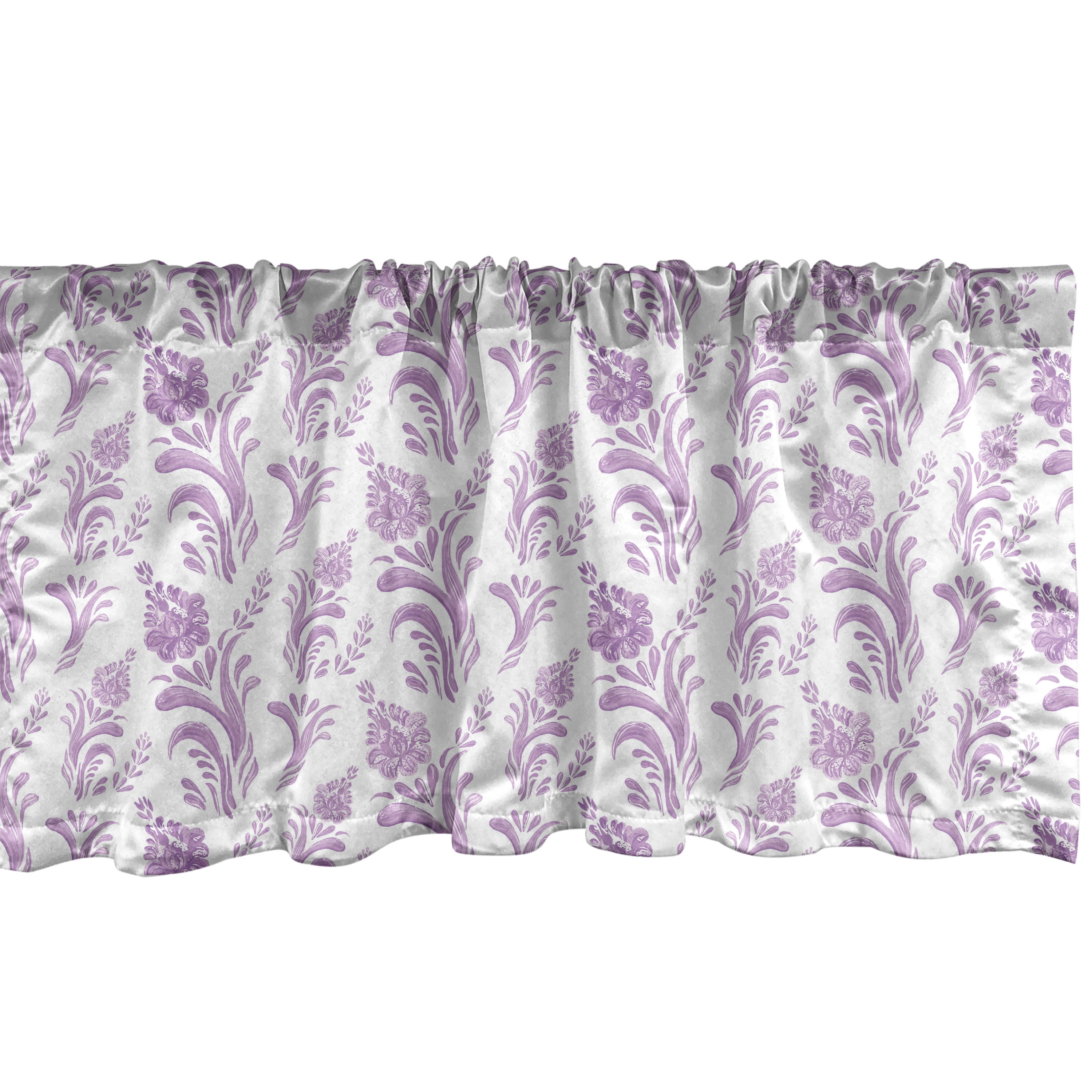 Ambesonne Flower Window Valance, Watercolor Paint with Ukrainian ...