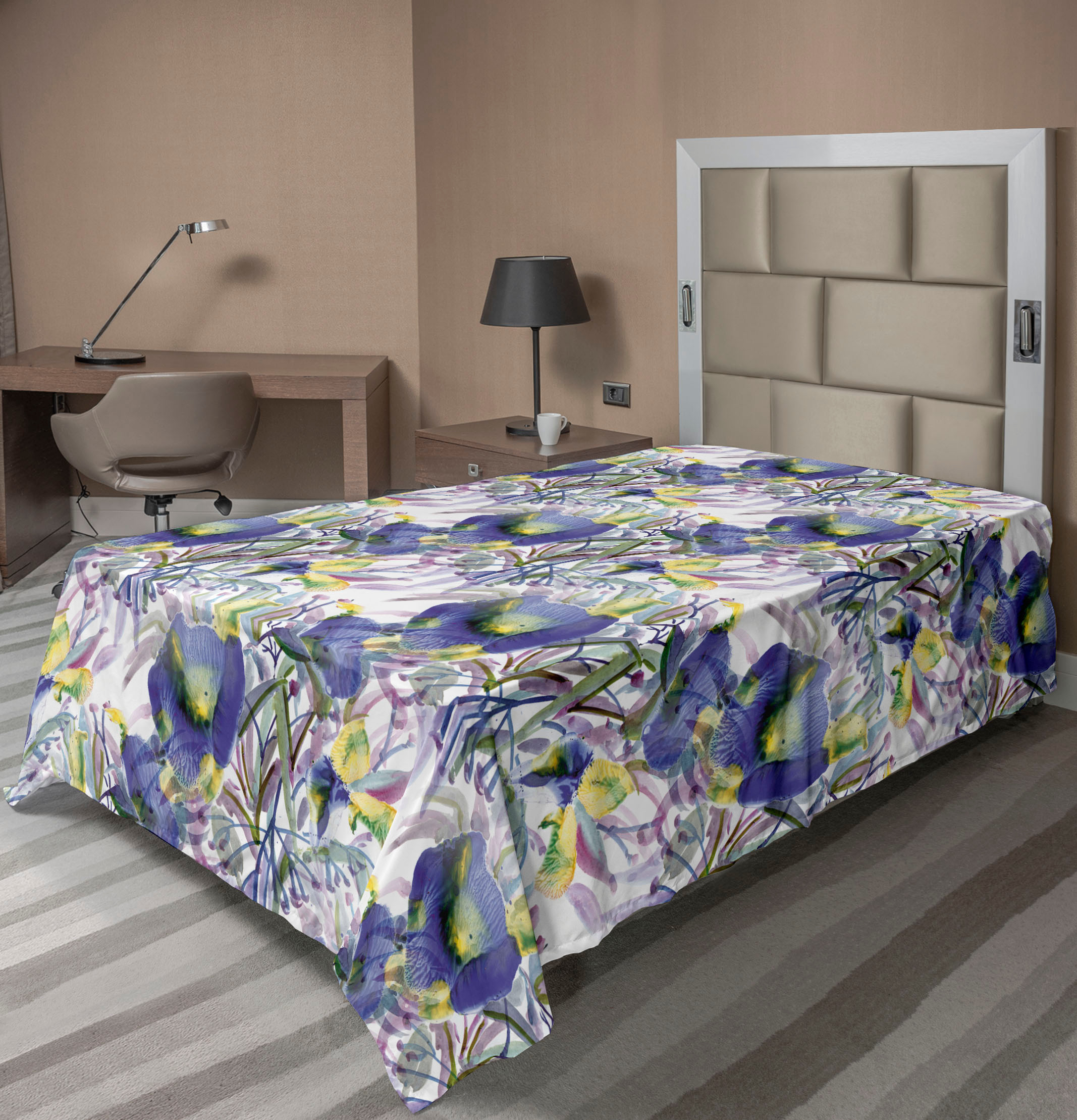 Ambesonne Flowers Boho Flat Bedding Sheet Soft Top Sheet, Abstract ...