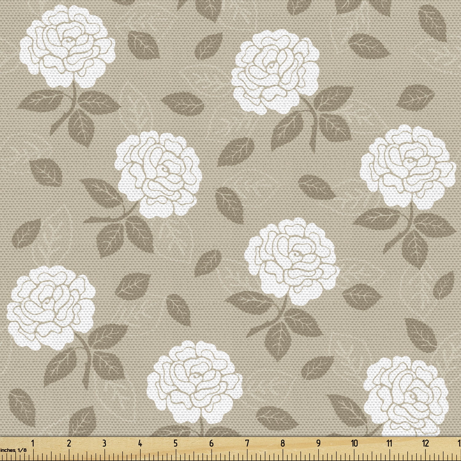 Ambesonne Flowers Fabric by the Yard Upholstery, Romantic Roses ...