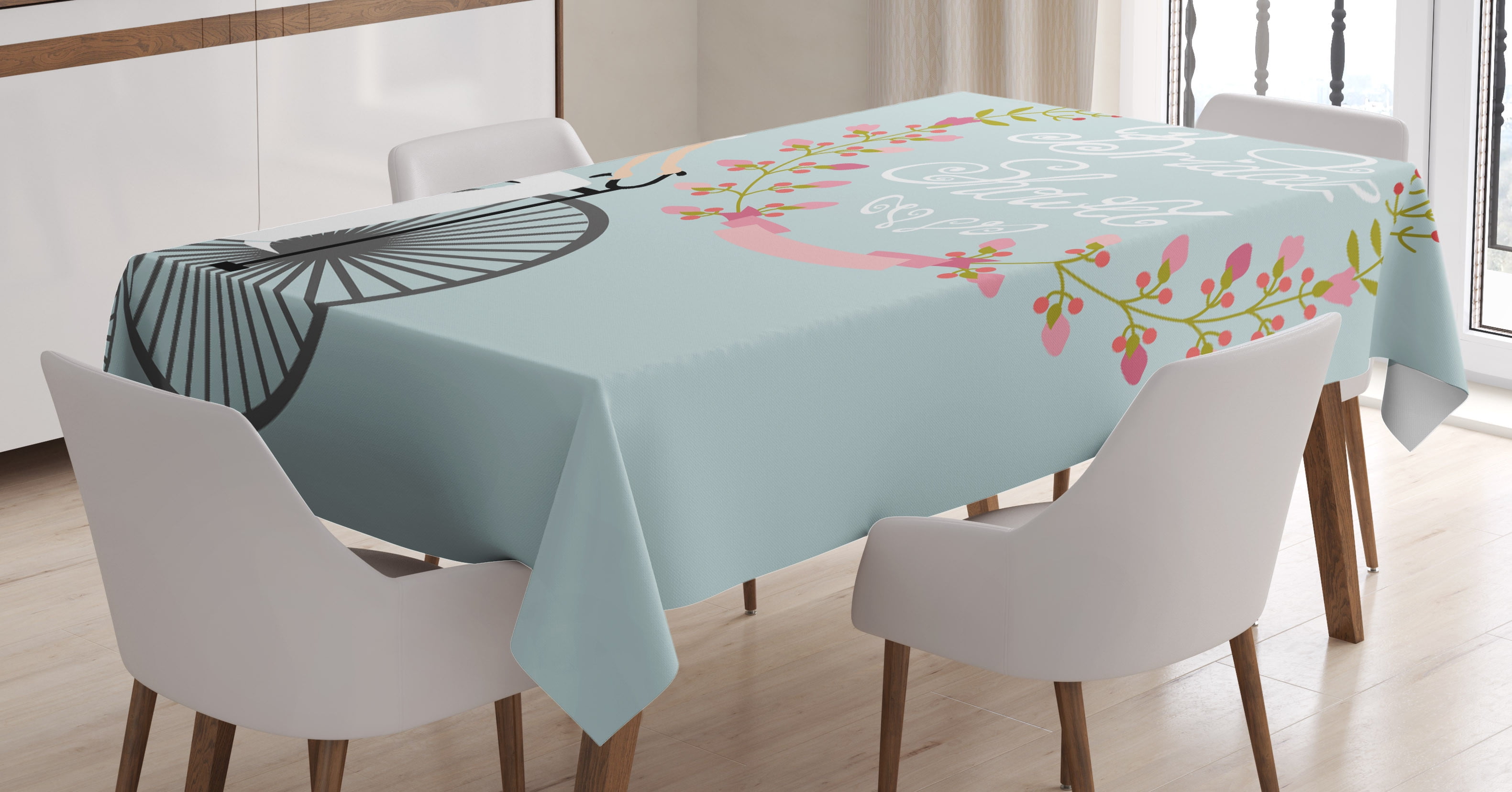 Ambesonne Flowers Tablecloth Rectangular Table Cover, Bride Dress ...