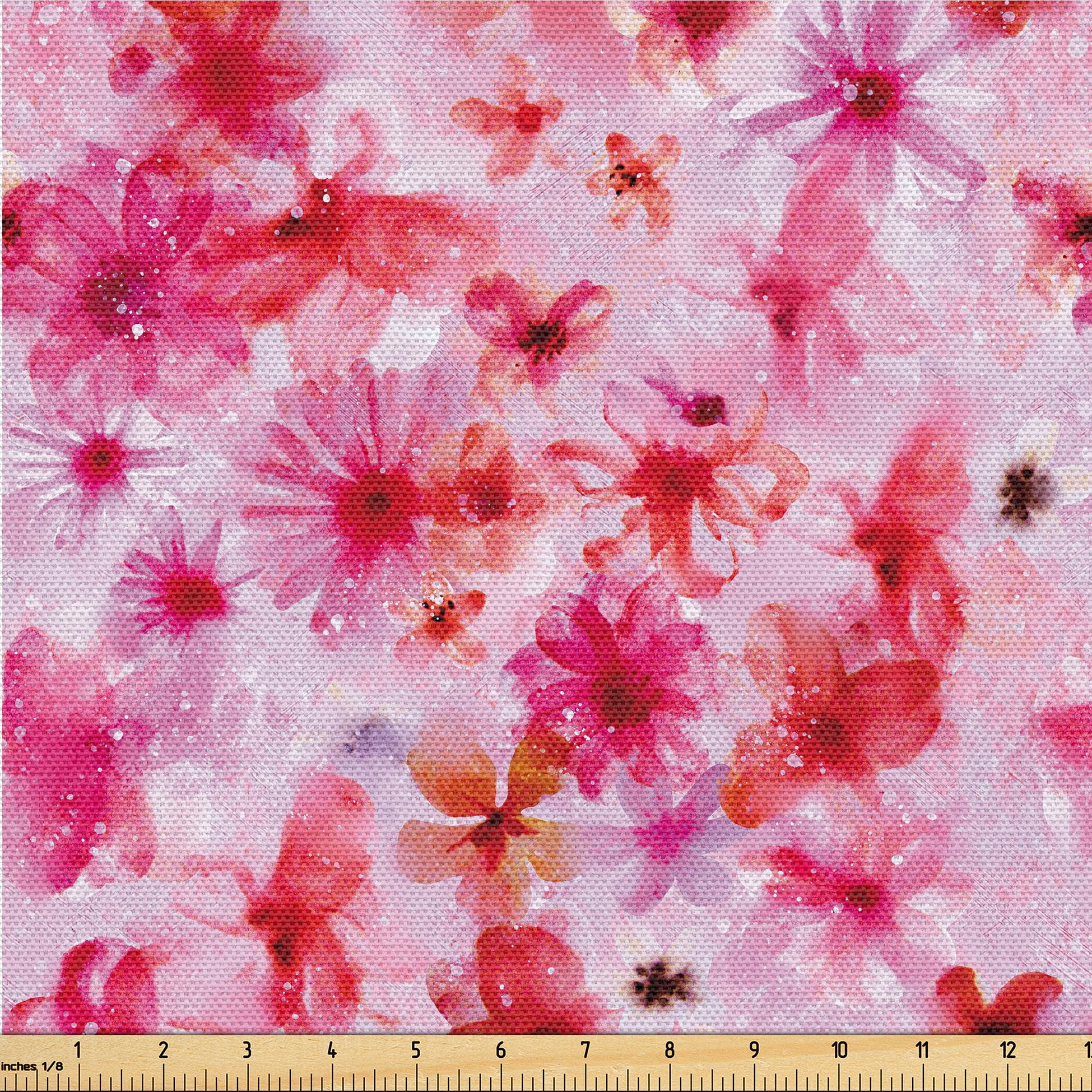 Ambesonne Flowers Vintage Fabric by the Yard Upholstery, Floral Design ...