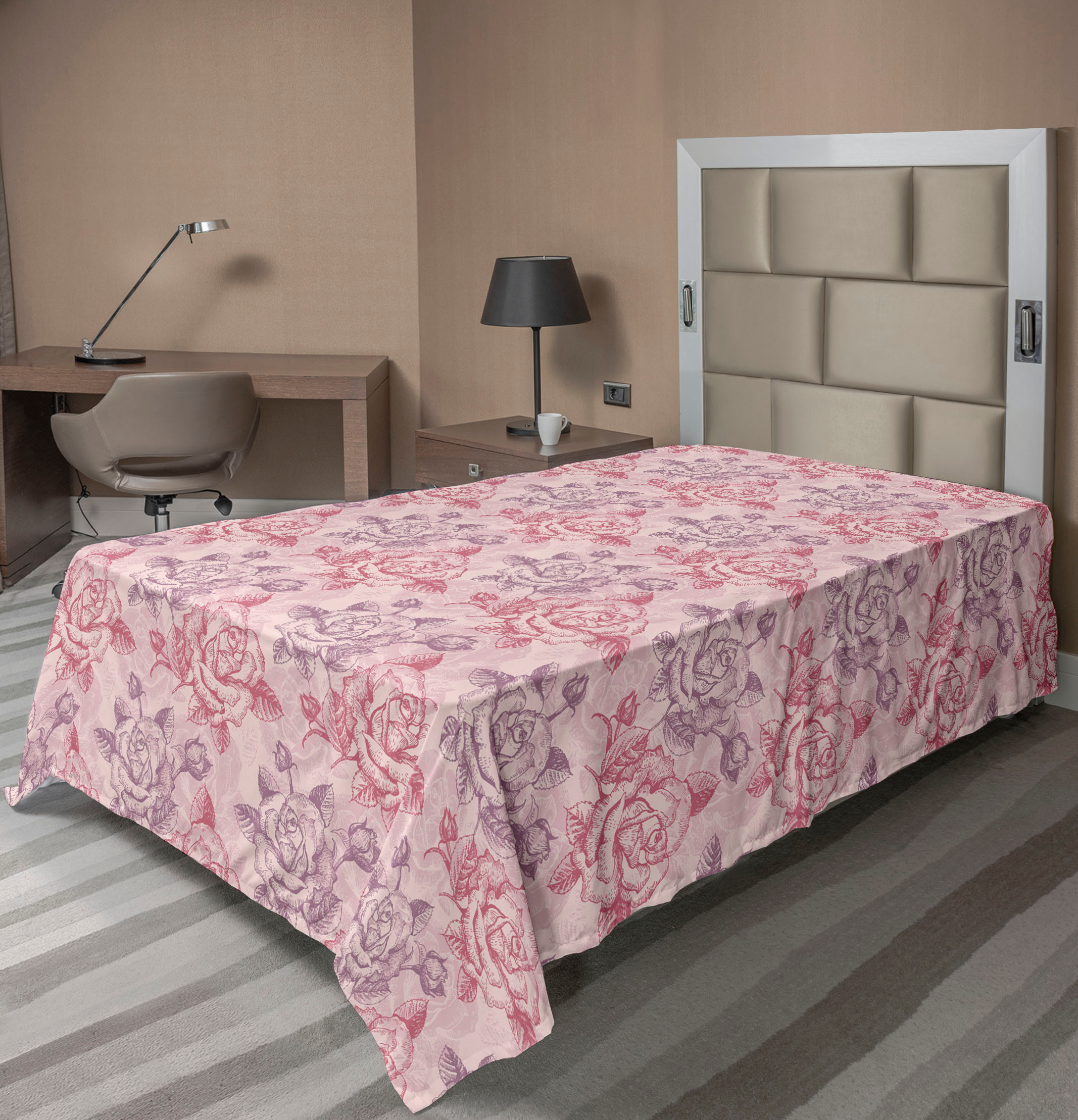Ambesonne Flowers Vintage Flat Bedding Sheet Soft Top Sheet, Romantic ...