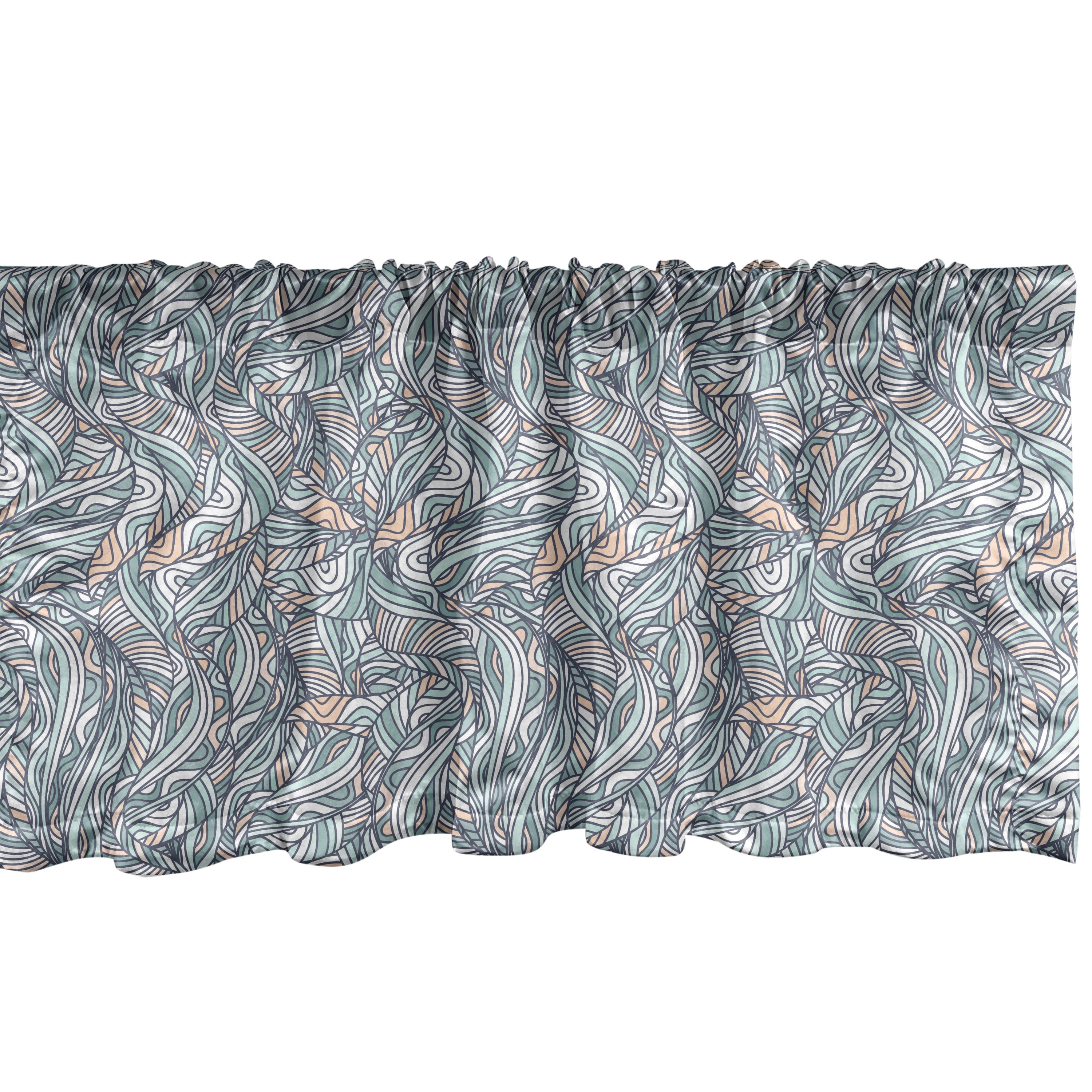 Ambesonne Foliage Window Valance, Abstract Swirly Forms Art, 54" X 18 ...