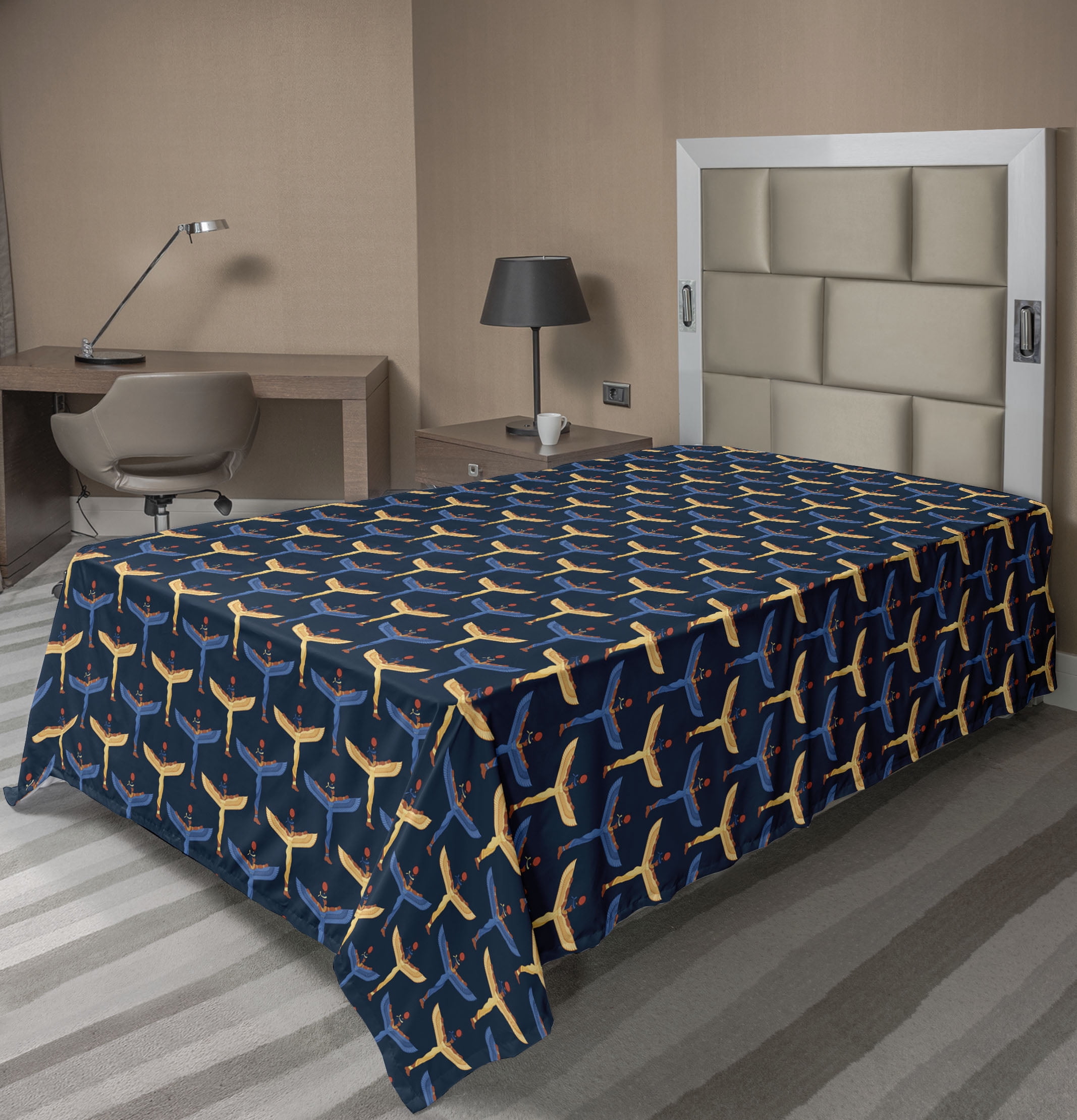 Ambesonne Folk Art Flat Bedding Sheet Soft Top Sheet, Erthnic Lady with ...