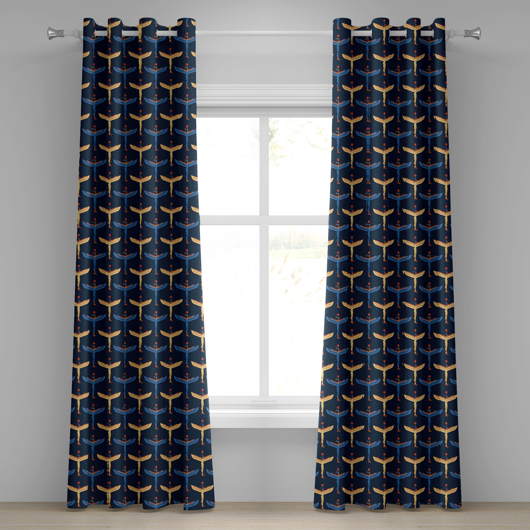 Ambesonne Folk Art Grommet Curtain, Erthnic Lady with Wings, 50"x120 ...