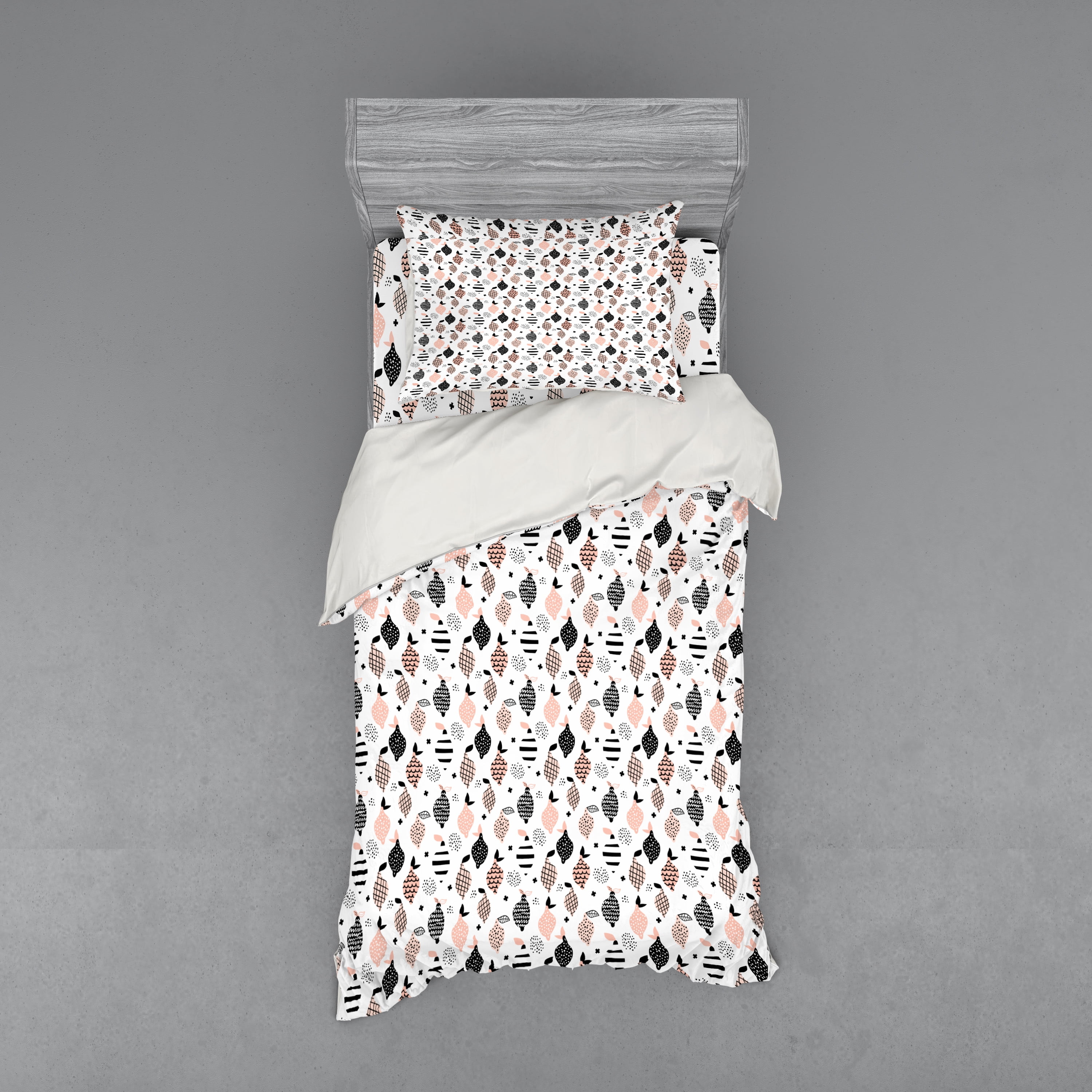 Ambesonne Food Bedding Set 3 Pcs, Pastel Sketchy Lemons Motif, Twin XL ...