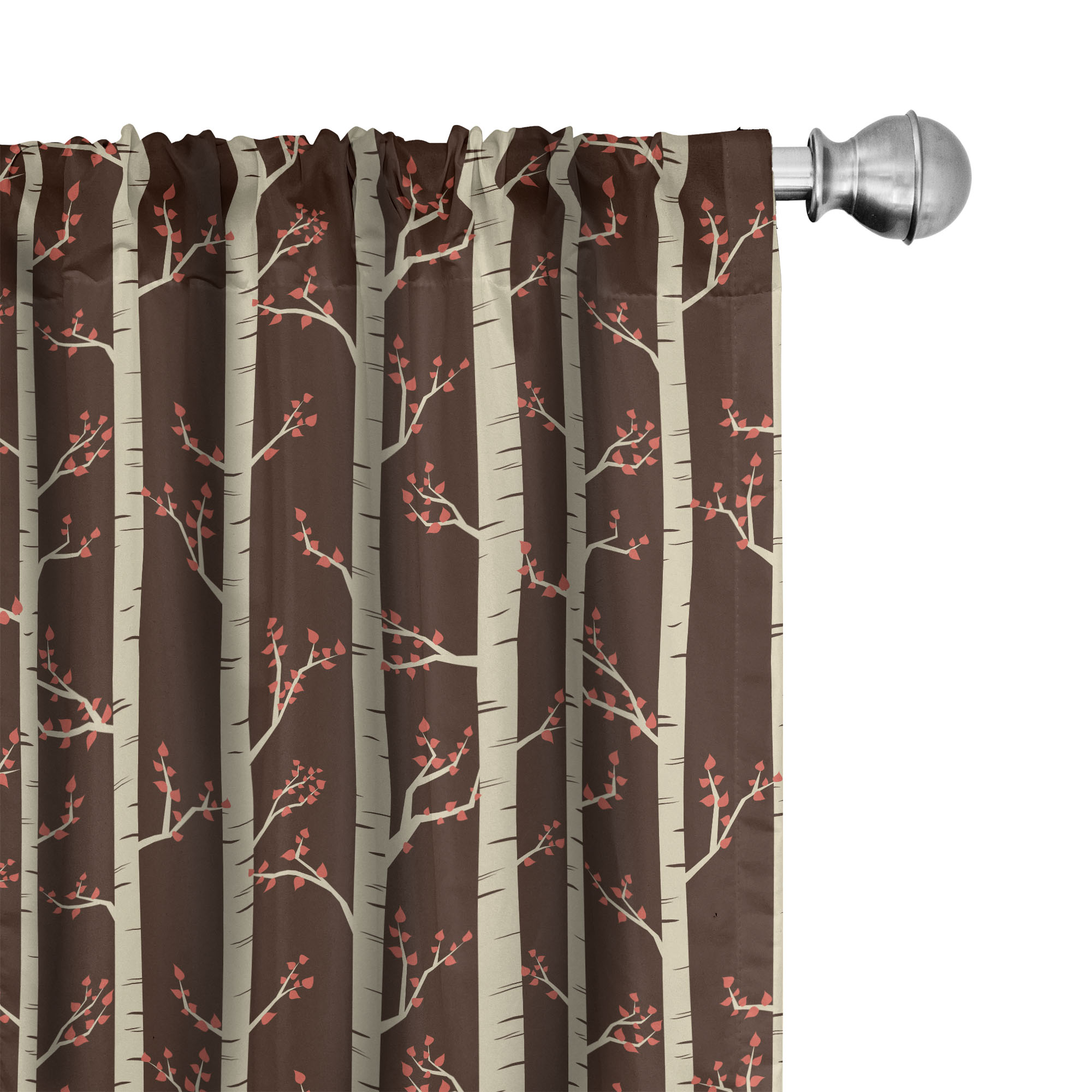 Ambesonne Forest Curtains, Birch Trees in Autumn, Pair of 28"x63 ...