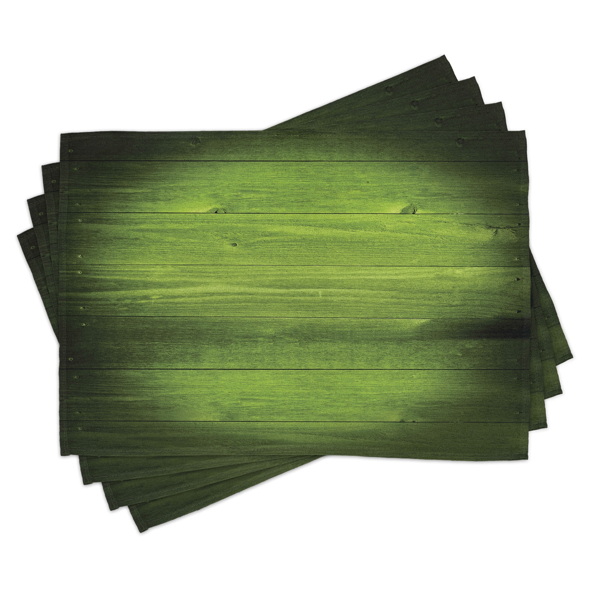 Ambesonne Forest Green Place Mats Set of 4, Timber Wood Surface ...