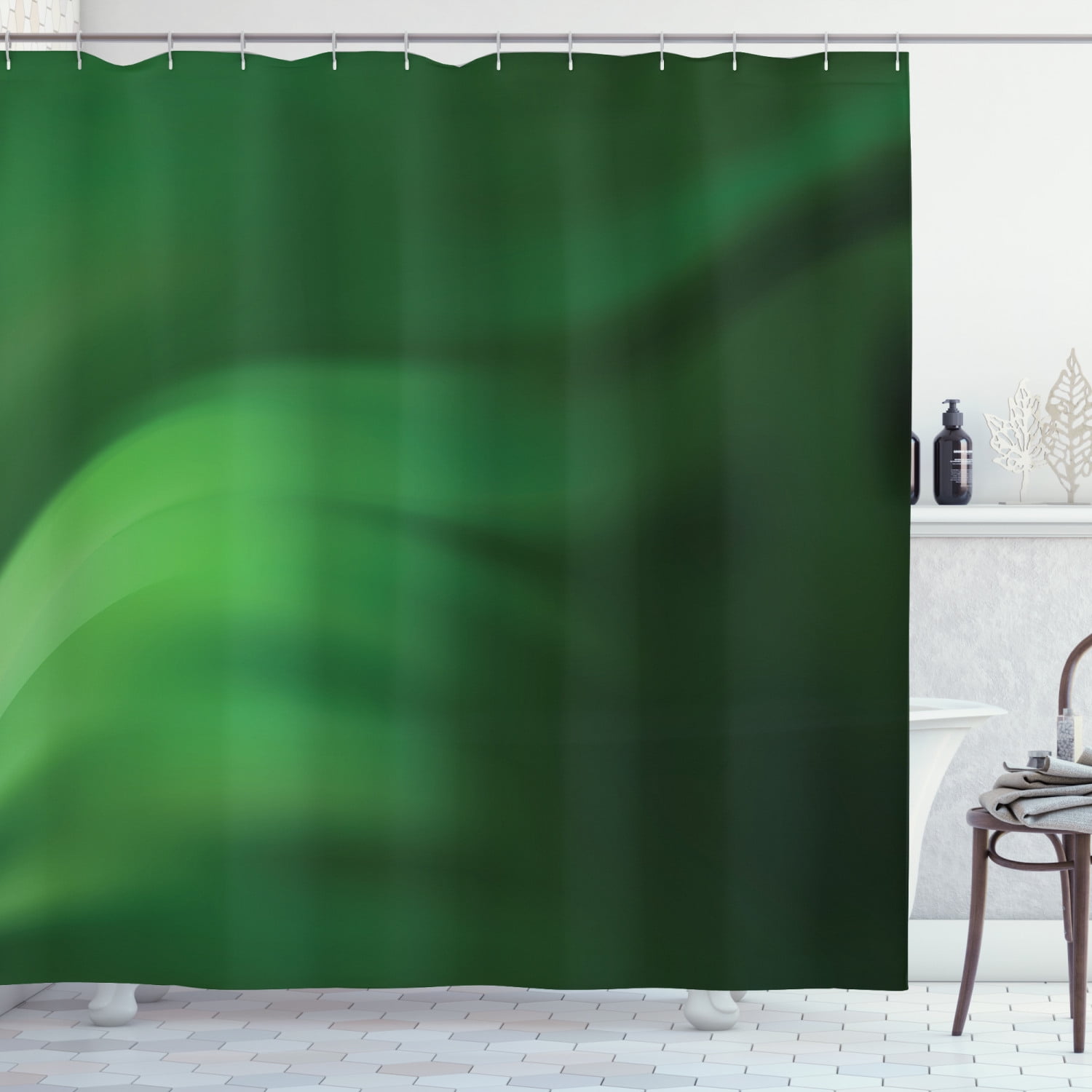 Ambesonne Forest Green Shower Curtain, Green Ombre Effect, 69"Wx70"L ...