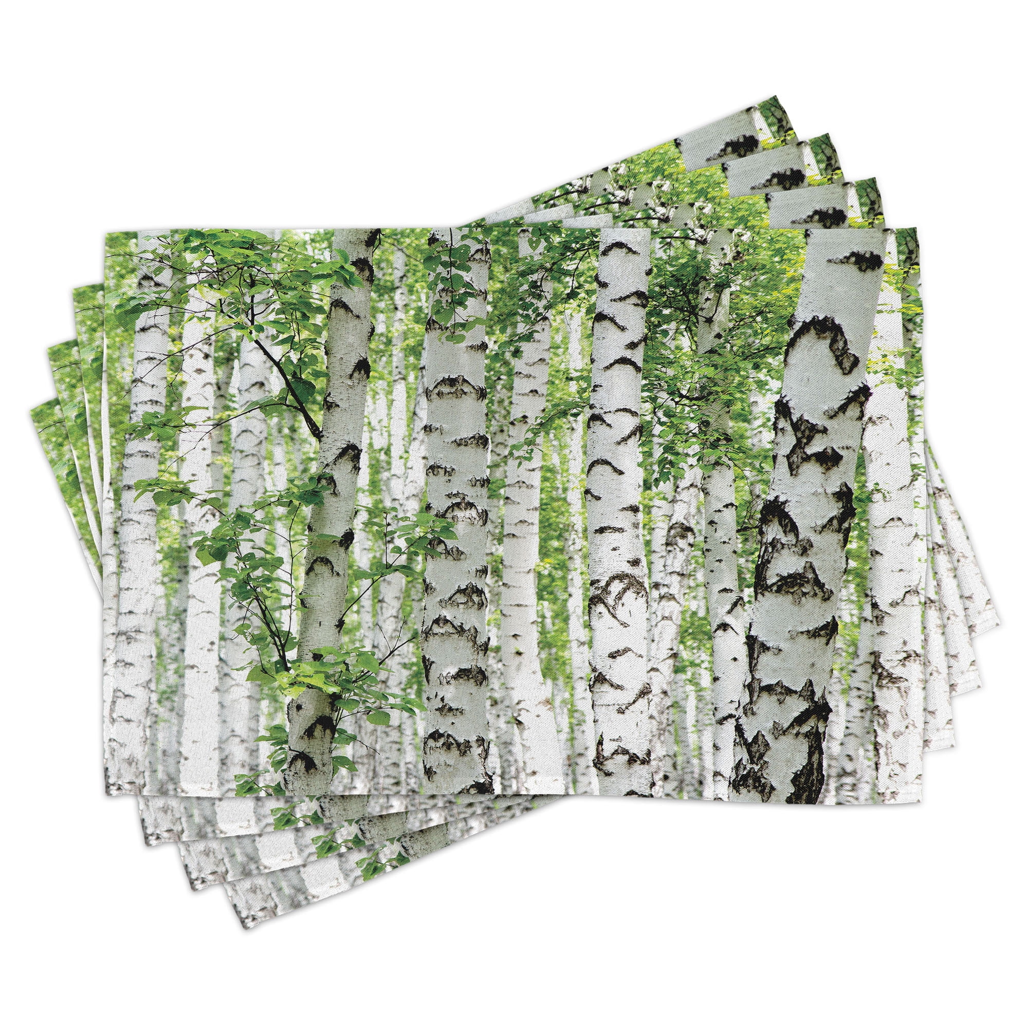 Ambesonne Forest Place Mats Set of 4, Wildlife Nature Summer, Standard ...