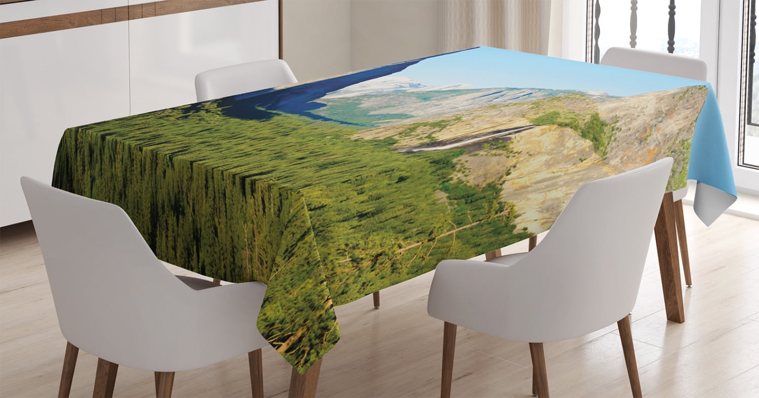 Ambesonne Forest Tablecloth Rectangular Table Cover, El Captain Scenery ...