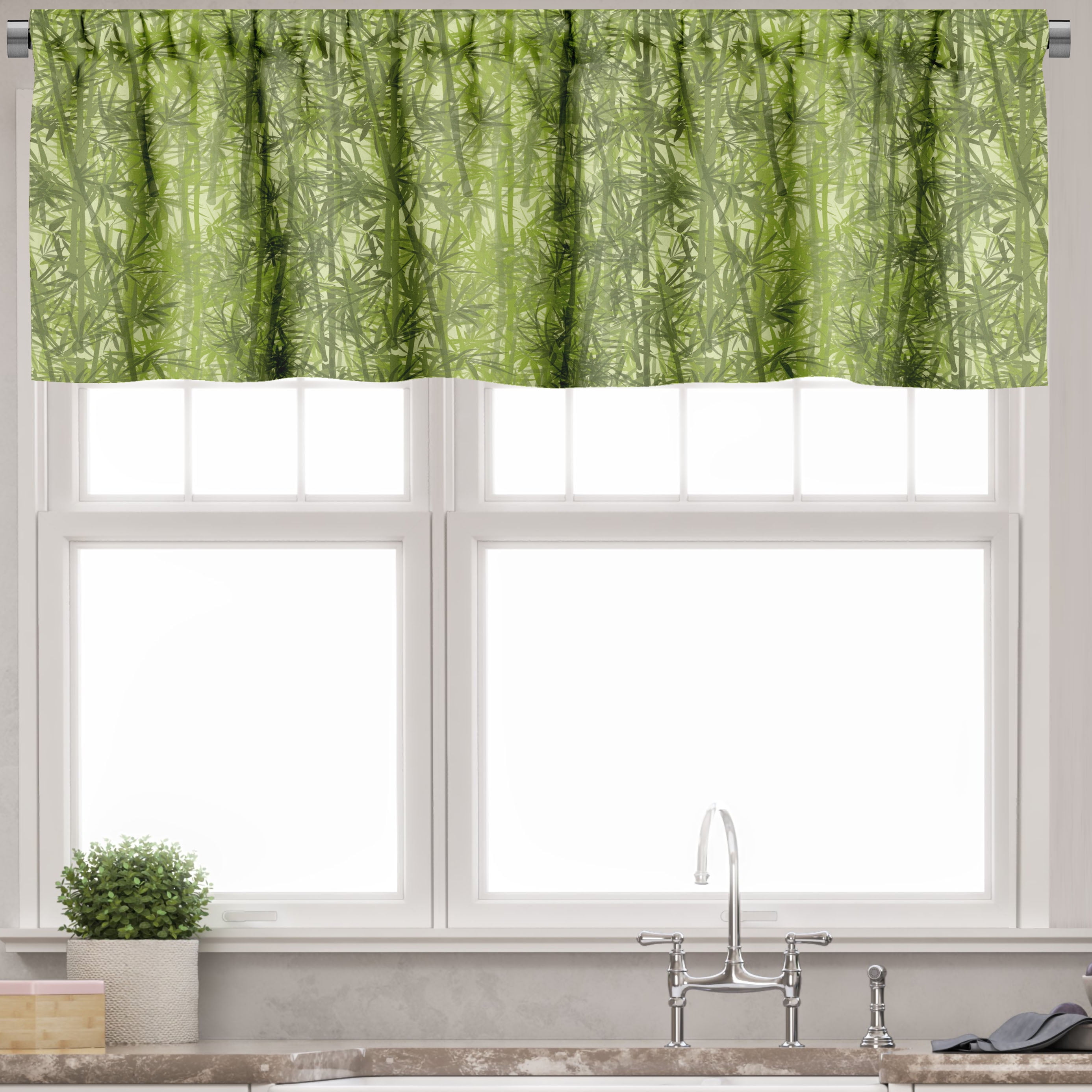 Ambesonne Forest Window Valance, Tree Branches Clutter Leaves, 54" X 12 ...