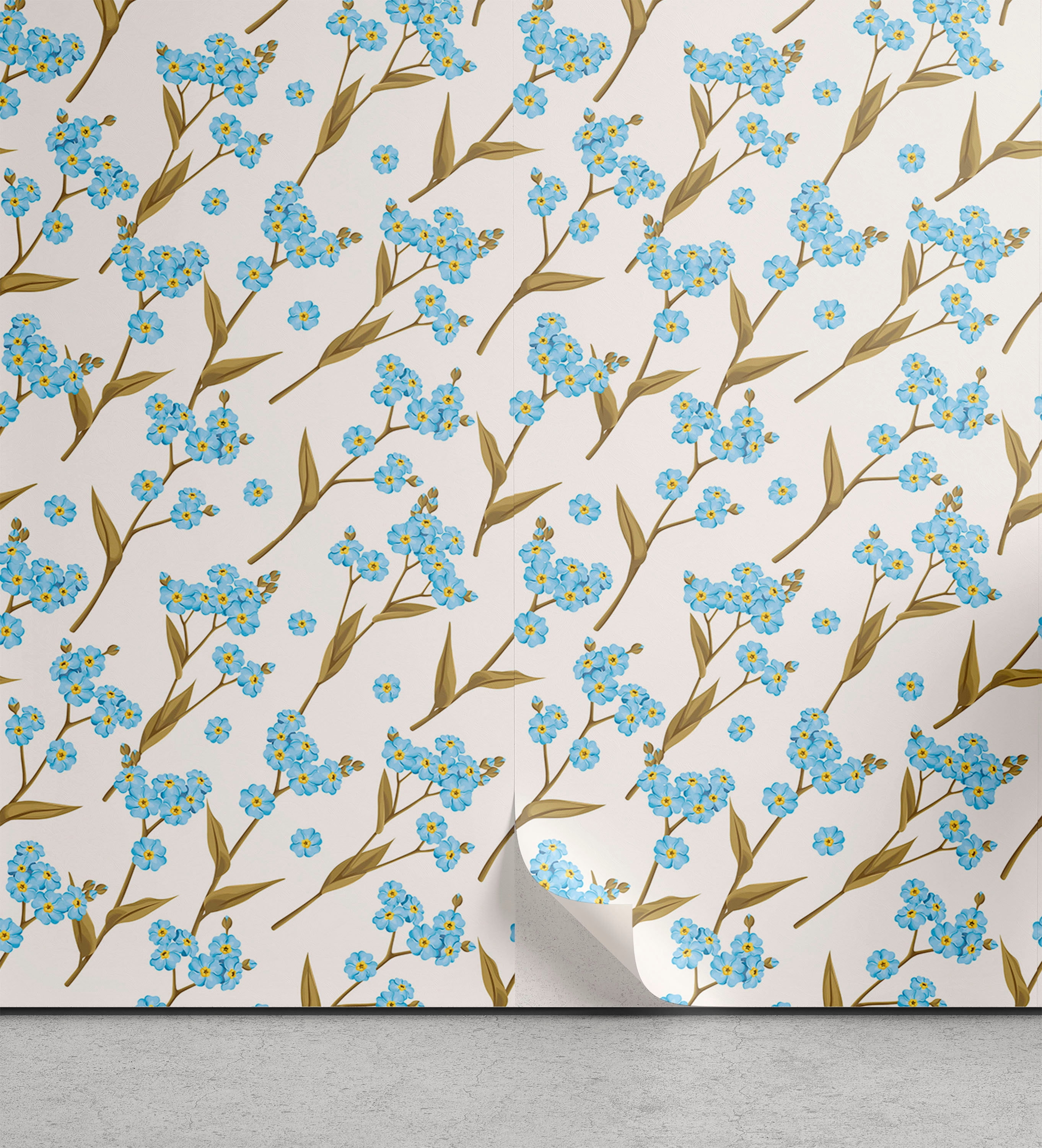 Ambesonne Forget Me Not Peel & Stick Wallpaper for Home, Spring Romance ...