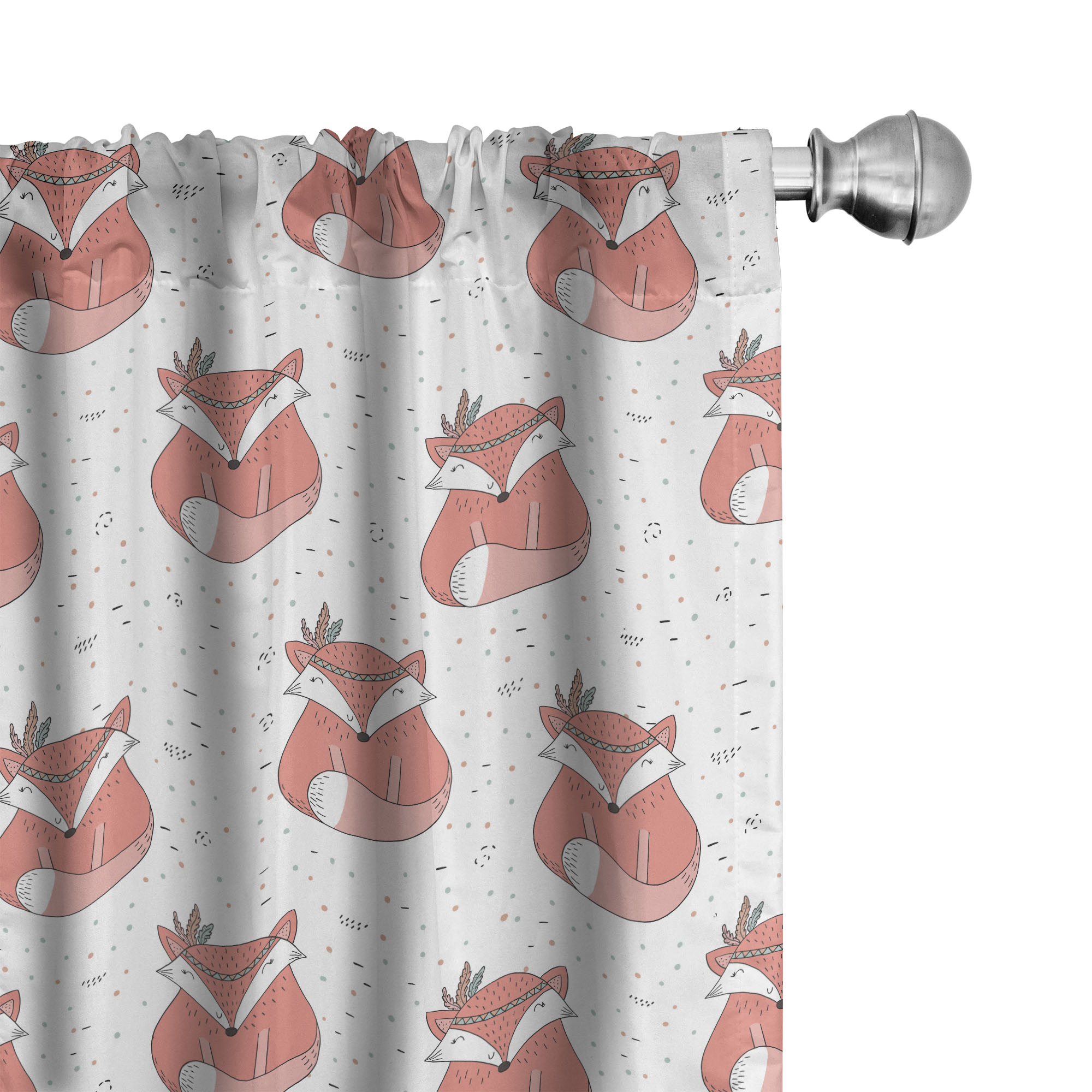 Ambesonne Fox Curtains, Abstract Dotted Background, Pair of 28"x84 ...