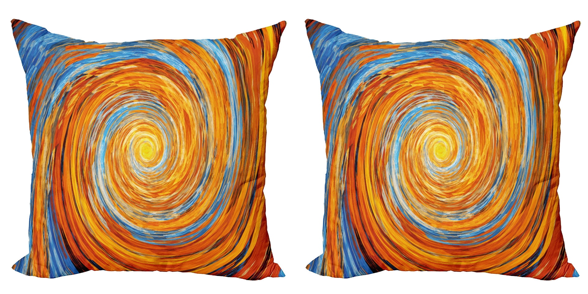 Ambesonne Fractal Throw Pillow Cover 2 Pack, Colorful Hippie Style, 24 ...