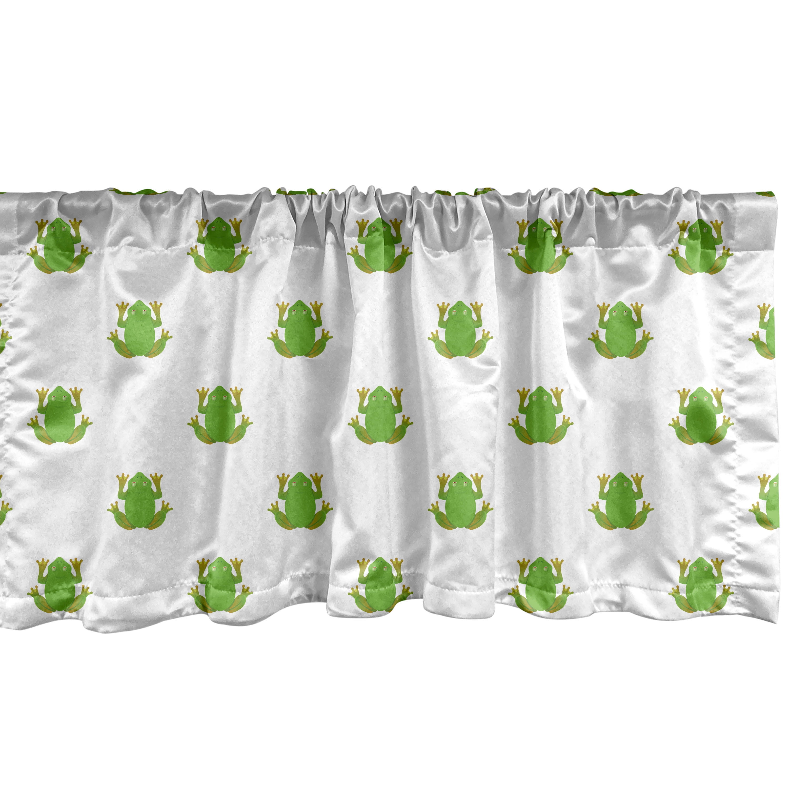 Ambesonne Frog Window Valance, Repetitive Animal Top View, 54" X 12 ...