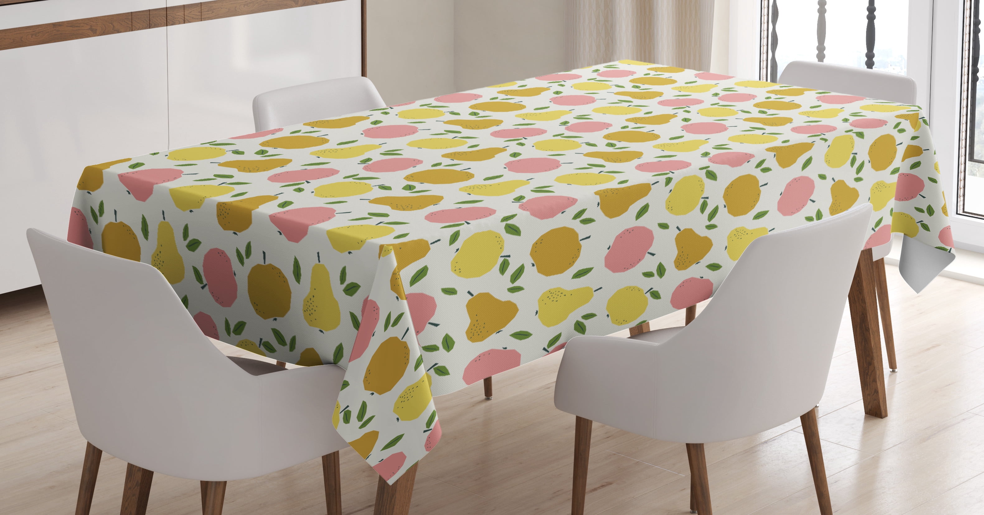 Ambesonne Fruit Art Tablecloth Rectangular Table Cover, Pastel Graphic ...