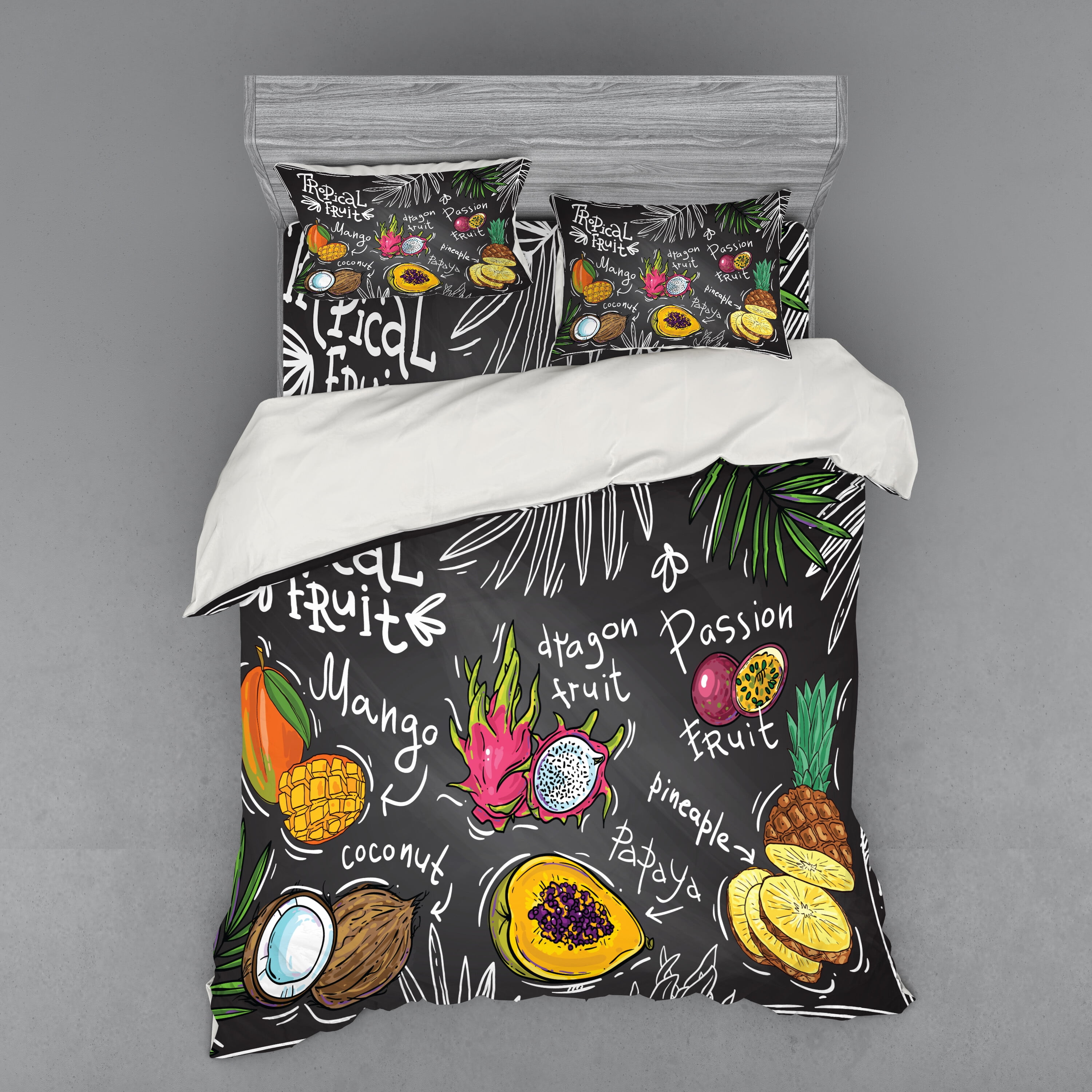 Ambesonne Fruit Bedding Set 4 Pcs, Mango Dragon Fruit Papaya, Queen, Multicolor - Walmart.com