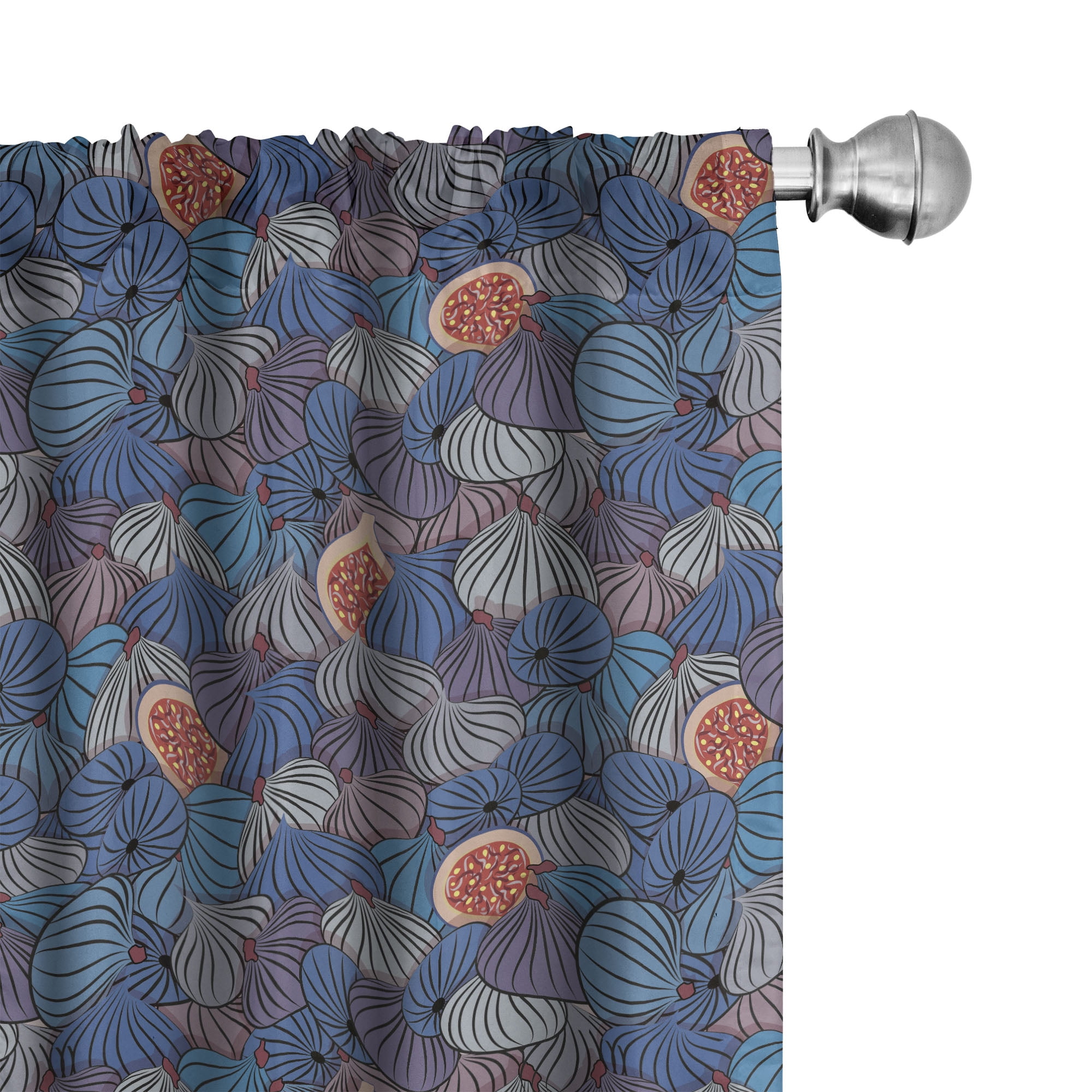 Ambesonne Fruit Curtains, Fig Fruits Pattern Spring, Pair of 28"x95 ...