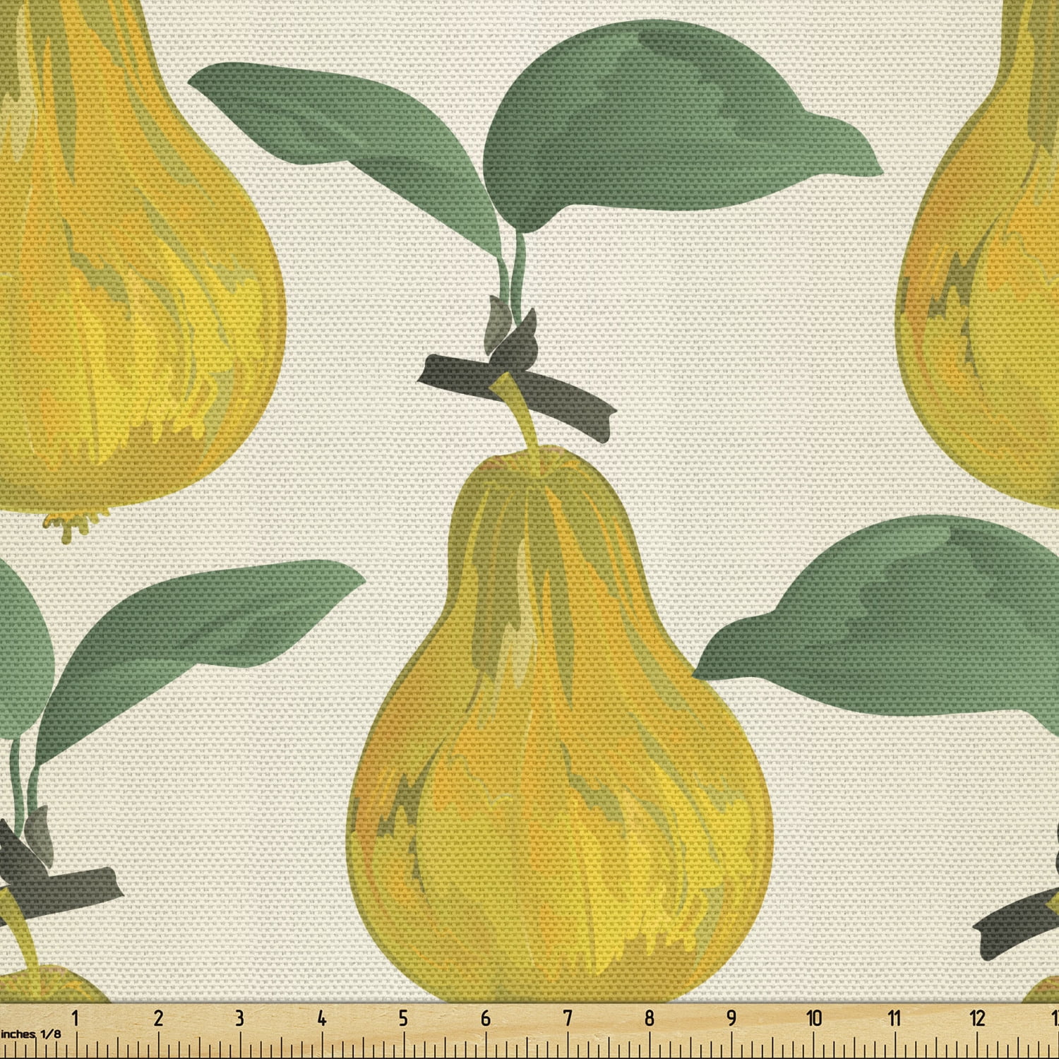 Ambesonne Fruit Fabric by the Yard Upholstery, Expressionist Pear Art ...