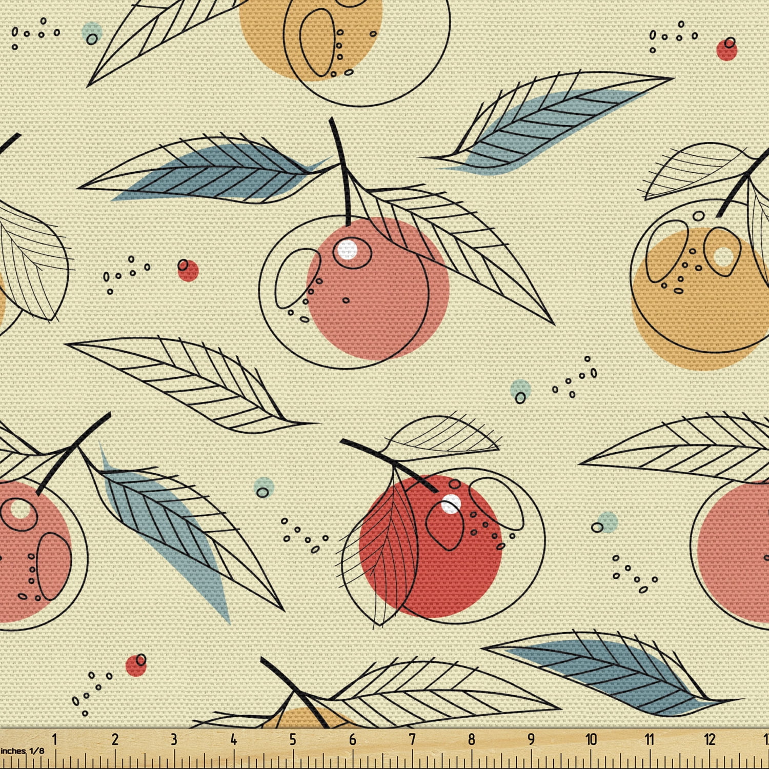 Ambesonne Fruit Fabric by the Yard Upholstery, Fresh Tangerines with ...
