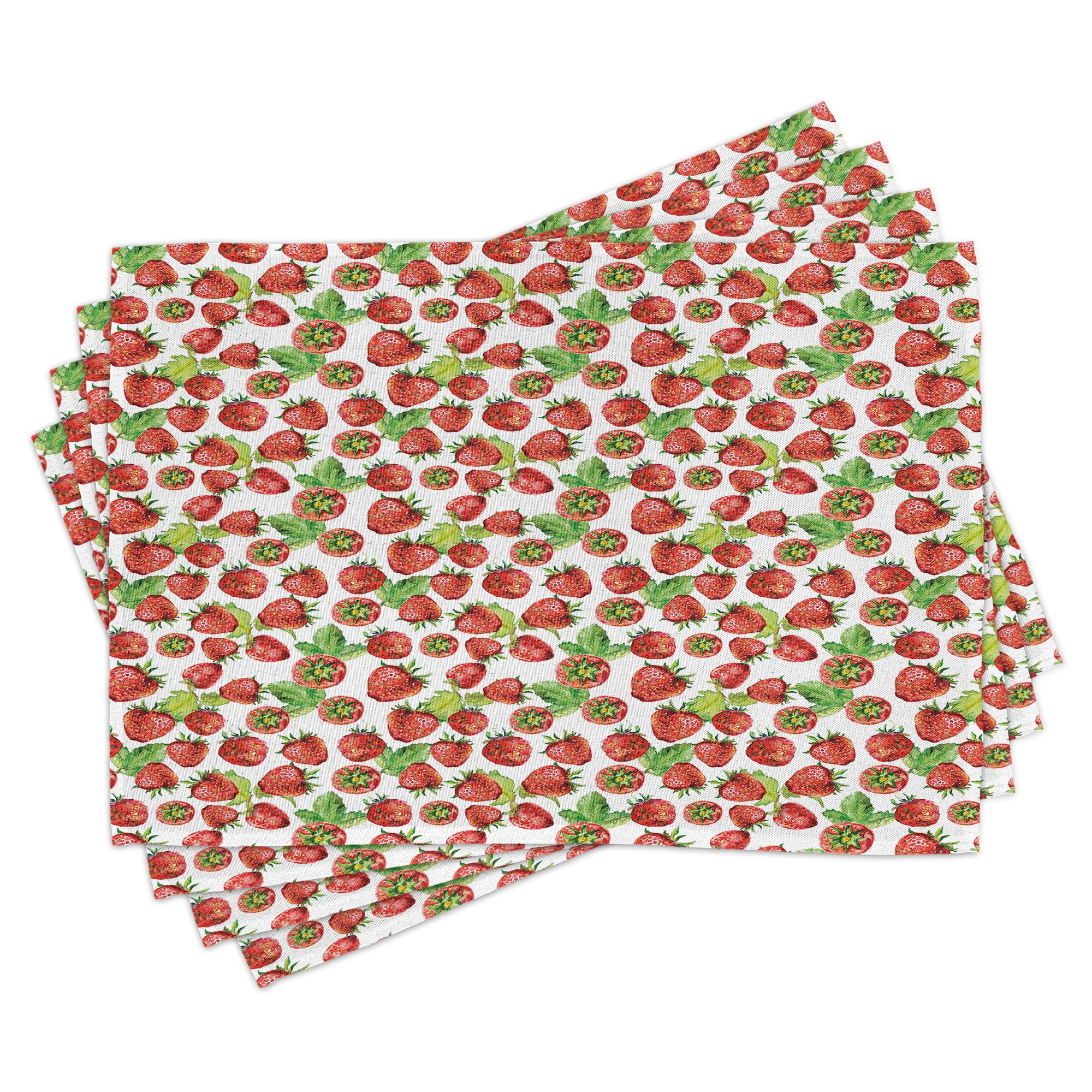 Ambesonne Fruit Place Mats Set of 4, Watercolored Fruits Art, Standard ...