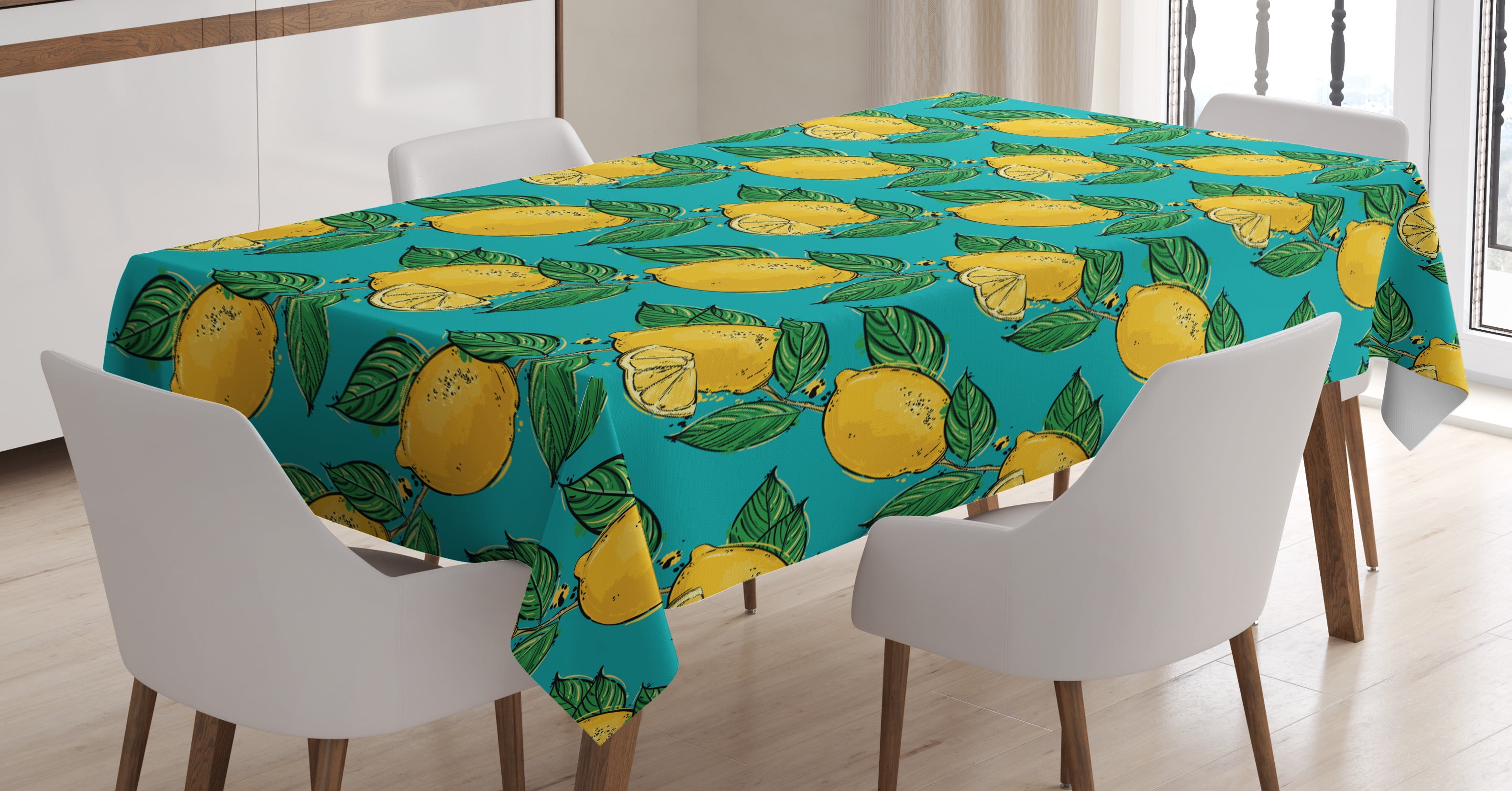 Ambesonne Fruit Tablecloth Rectangular Table Cover, Hand Drawn Style ...