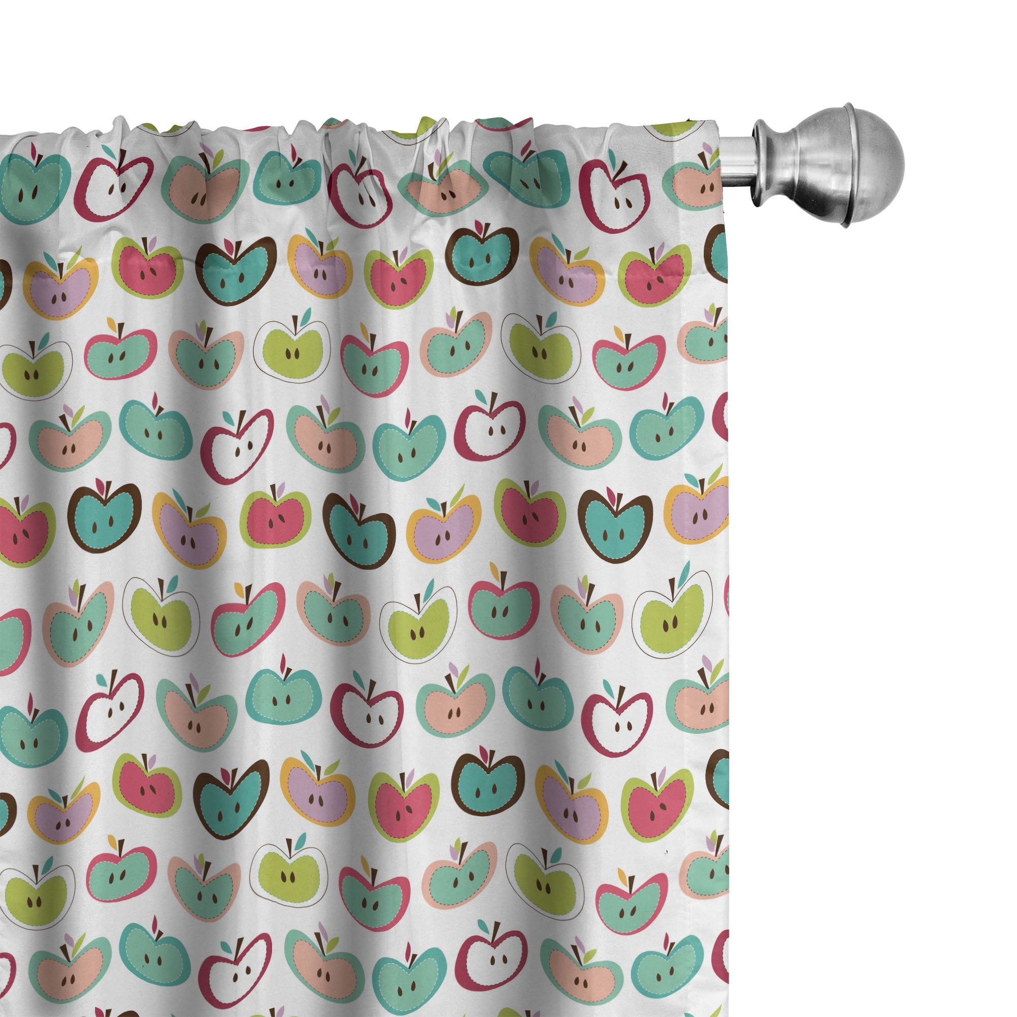 Ambesonne Fruits Curtains, Retro Fruit Pattern, Pair of 28"x95 ...