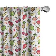 Classic Euro Apples 3 Piece Kitchen Curtain Set, With Large Apples ...