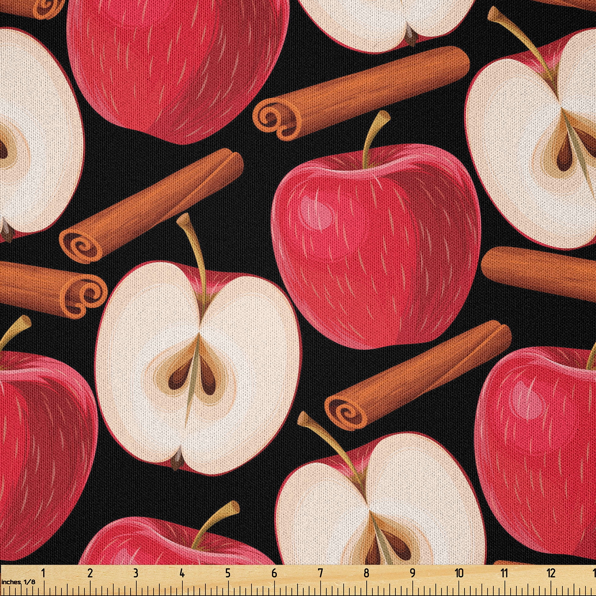 Ambesonne Fruits Fabric by the Yard Microfiber, Cinnamon Sticks, 5 ...