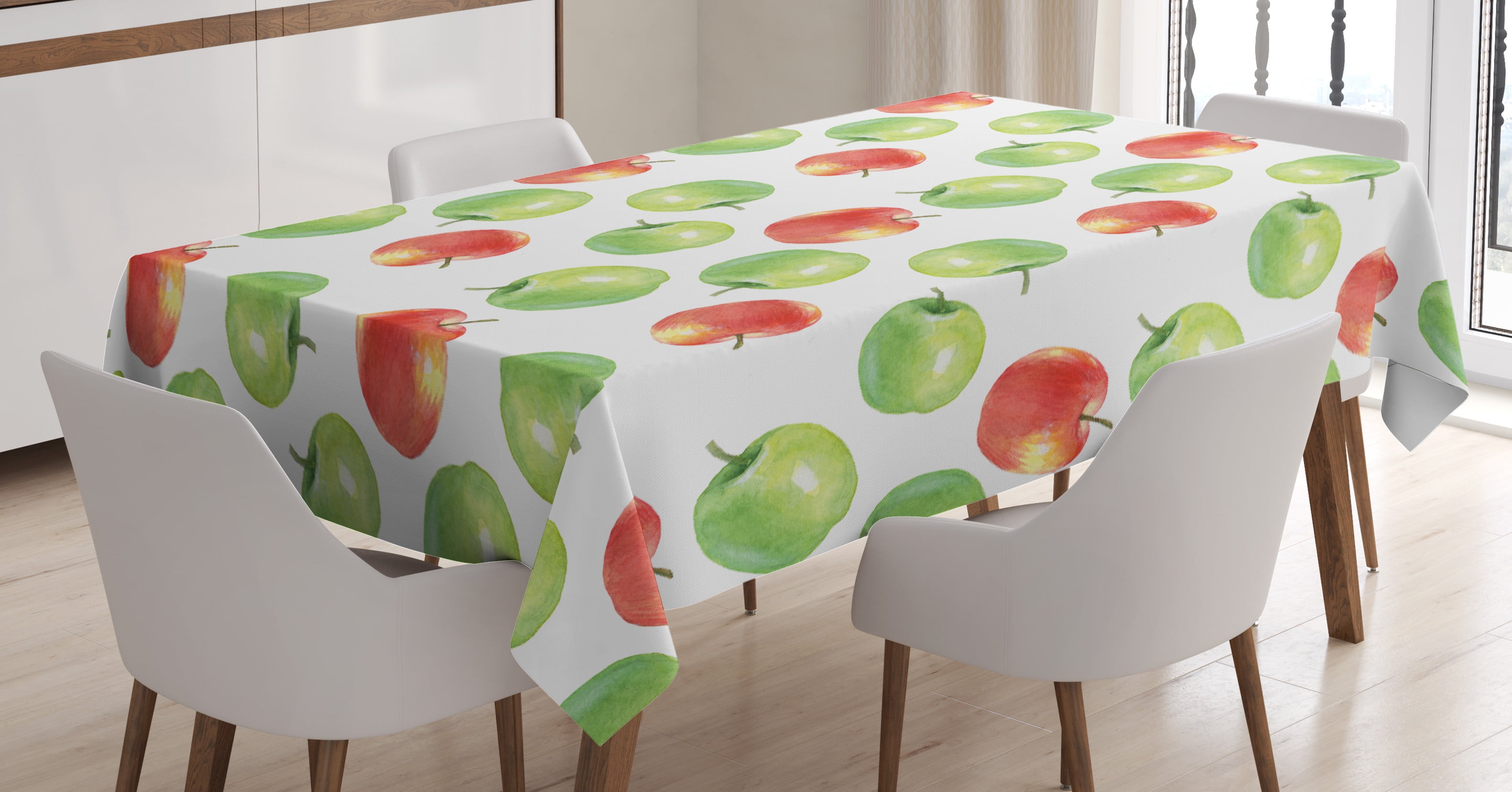 Ambesonne Fruits Tablecloth Rectangular Table Cover, Watercolor Fruit ...