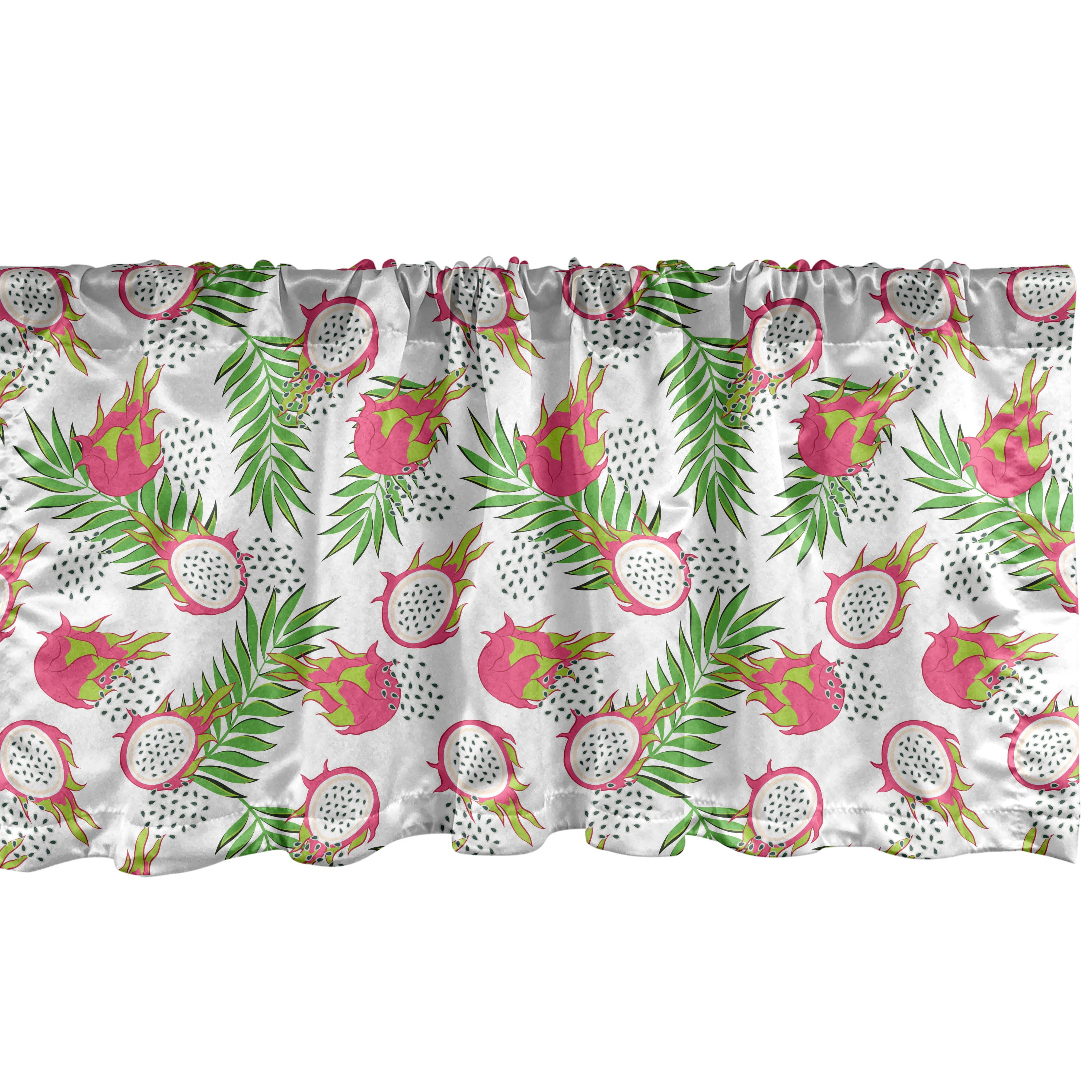 Ambesonne Fruits Window Valance, Dragon Fruit Branches Leaf, 42" x 18 ...