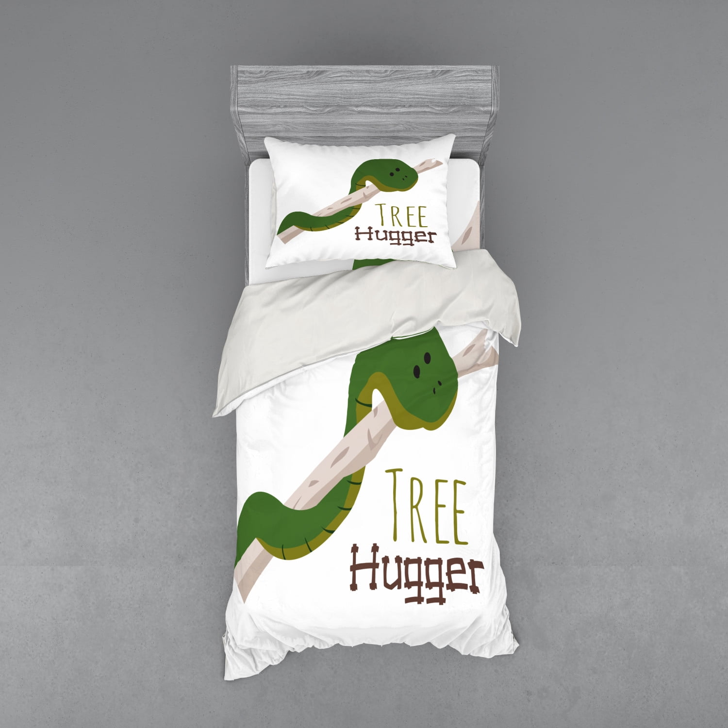 Ambesonne Funny Bedding Set 3 Pcs, Cartoon Snake Mascot Love, Twin ...