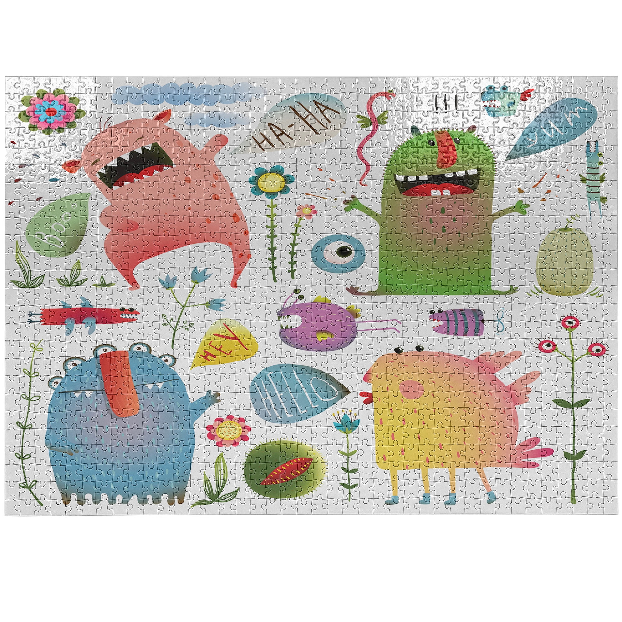 Ambesonne Funny Jigsaw Puzzle, Imaginary Creatures Fun, Heirloom ...