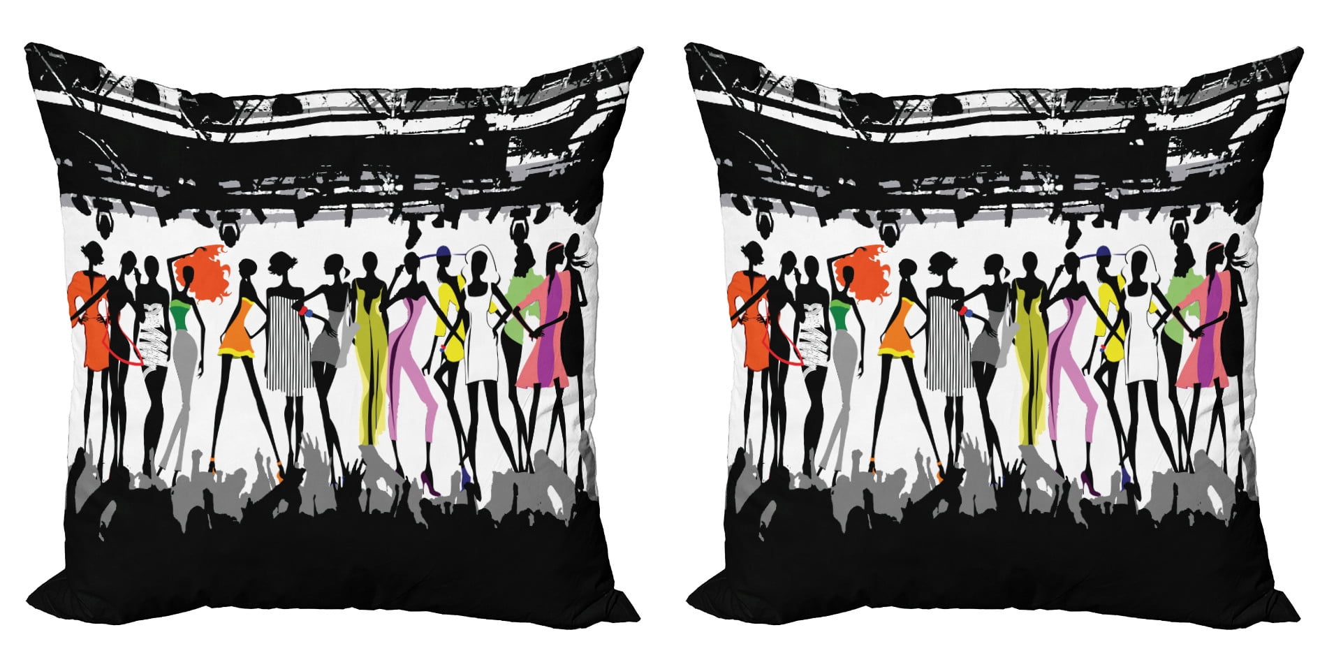 Ambesonne Funny Throw Pillow Cover 2 Pack, Modern Colorful Fashion, 20 ...