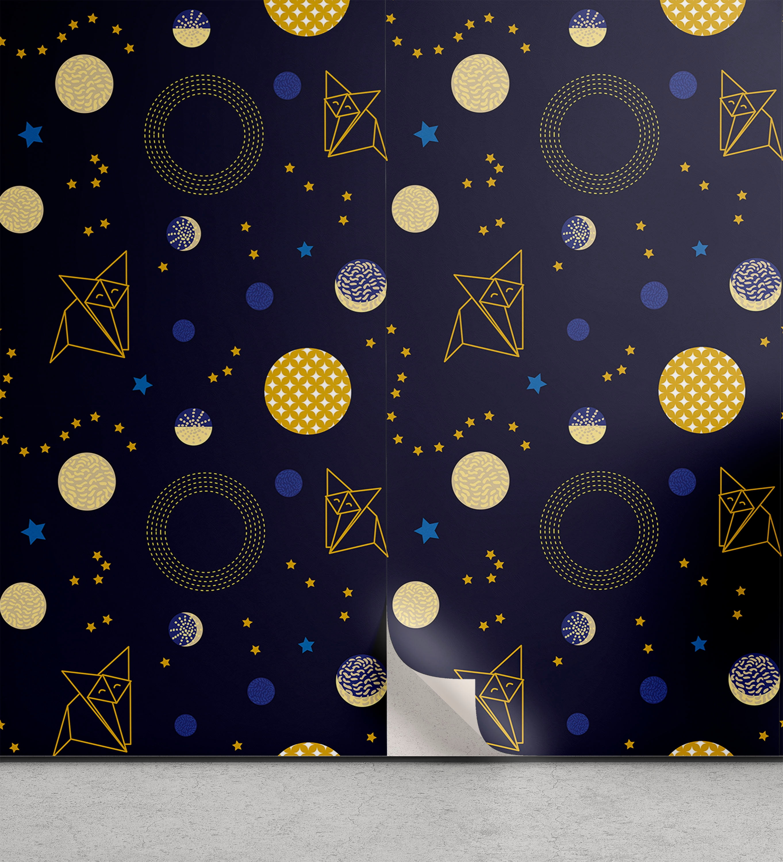 Ambesonne Galaxy Peel & Stick Wallpaper for Home, Origami Planets Stars ...