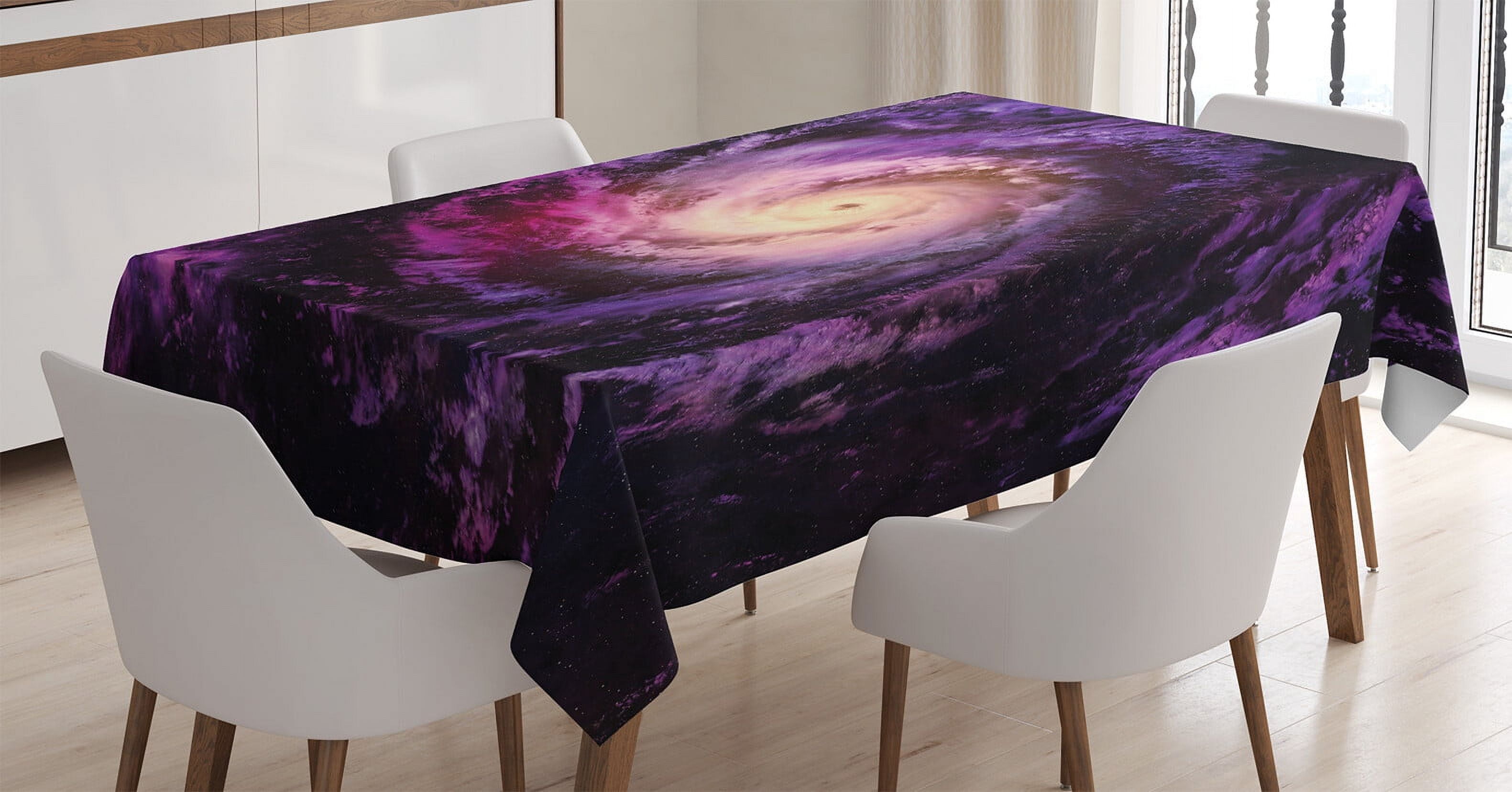 Ambesonne Galaxy Tablecloth Rectangular Table Cover, Cloudy Space ...