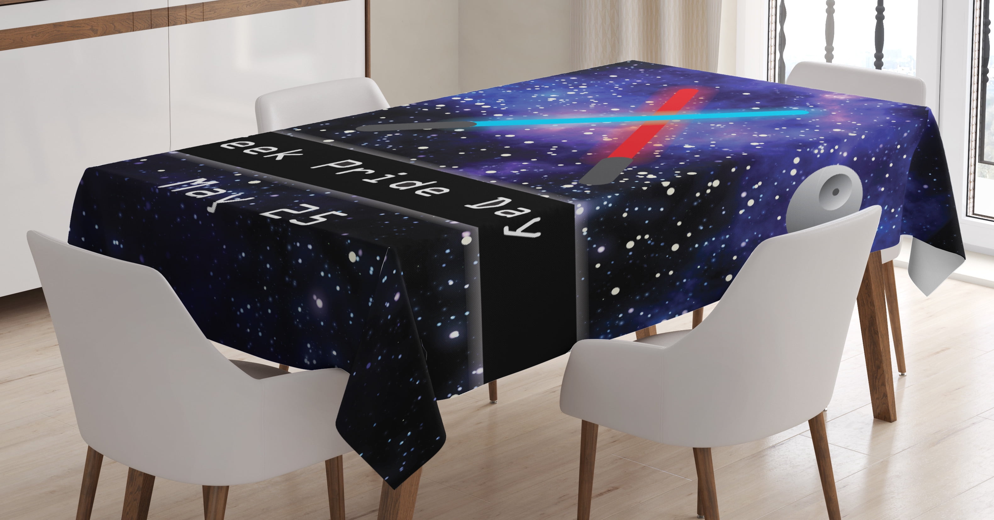 Ambesonne Galaxy Tablecloth Rectangular Table Cover, Geek Nerd Pride ...