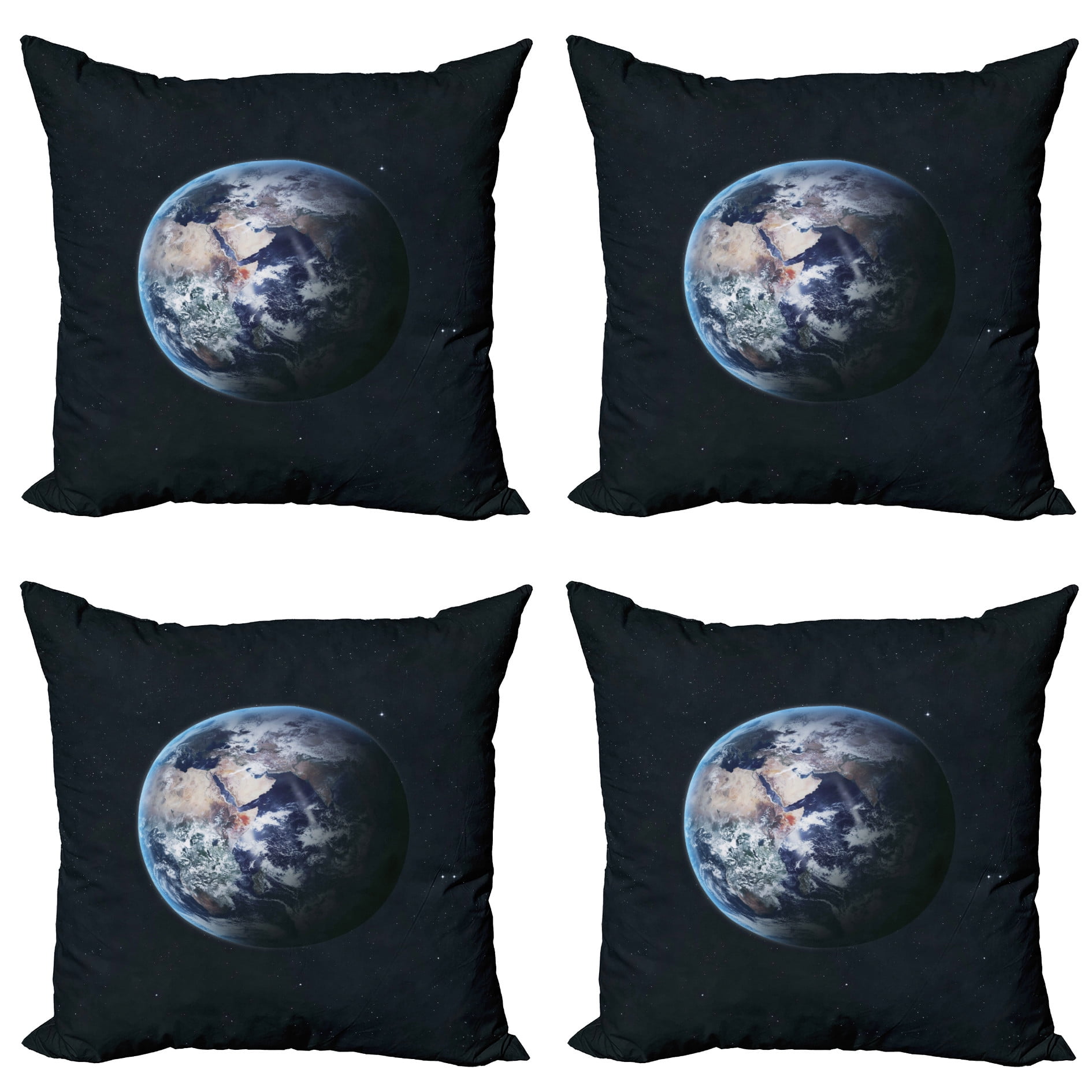 Ambesonne Galaxy Throw Pillow Cover 4 Pack, Planet Outer Space Scene ...