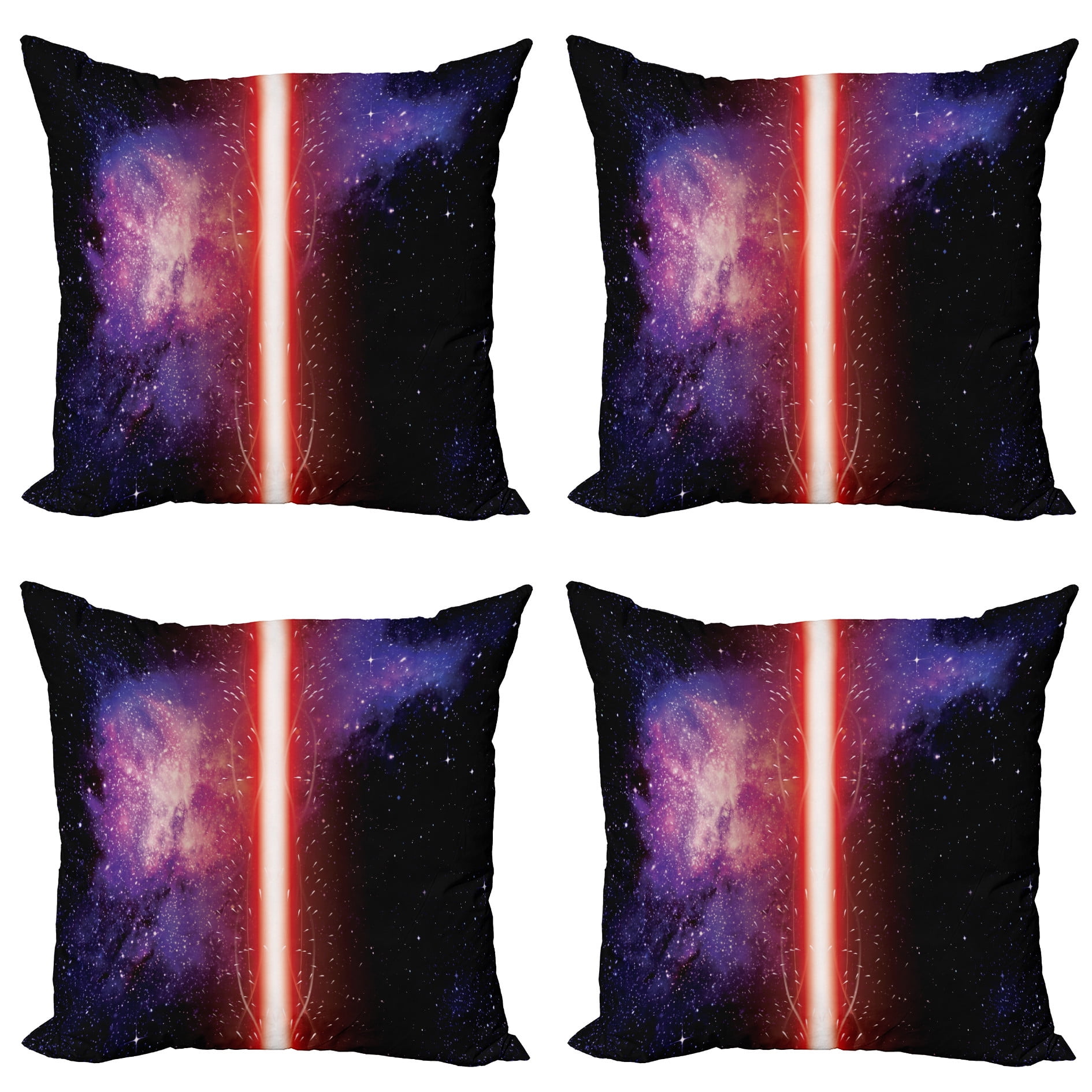 Ambesonne Galaxy Throw Pillow Cover 4 Pack, Space Theme, 18", Black ...