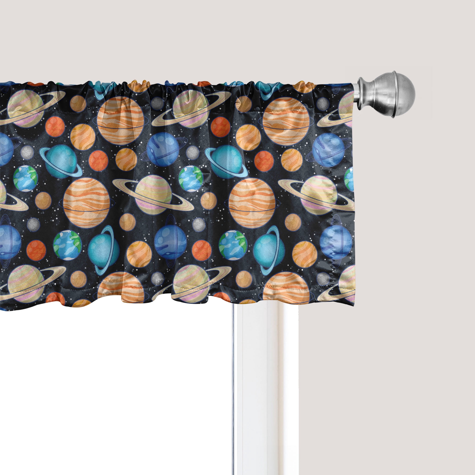 Ambesonne Galaxy Window Valance, Galaxy Space Art Solar, 54" X 12 ...
