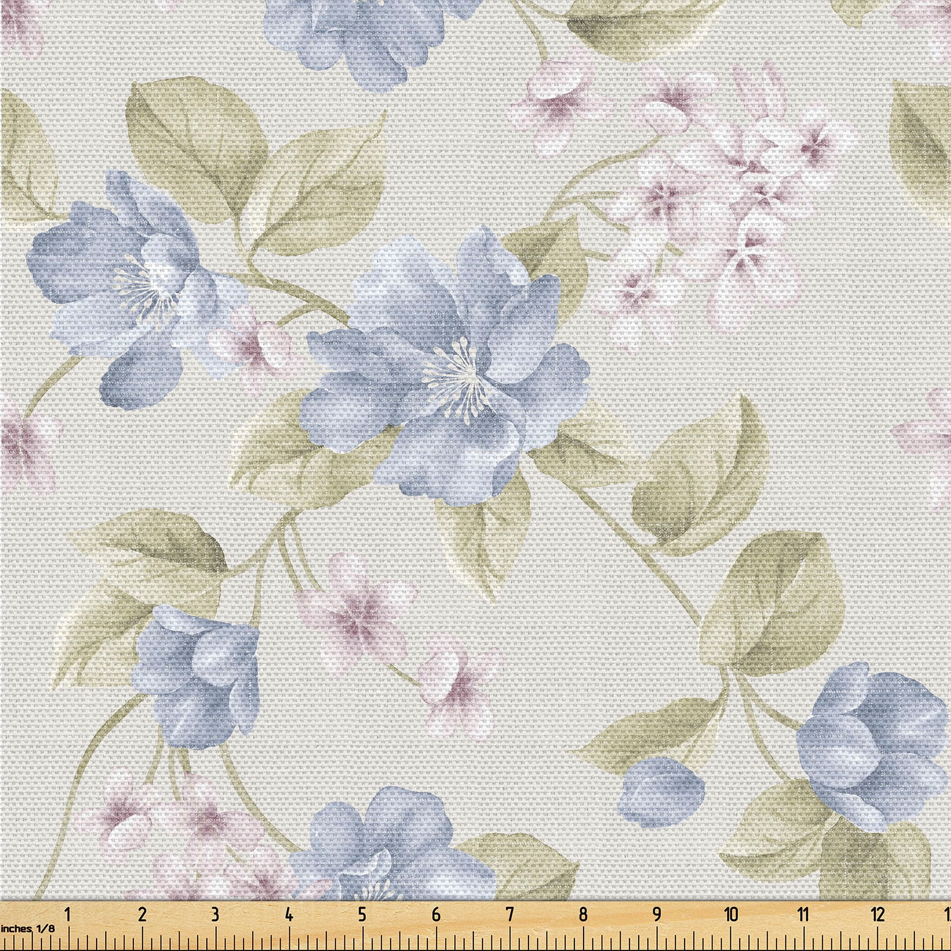 Ambesonne Garden Scene Fabric by the Yard Upholstery, Botany Art ...
