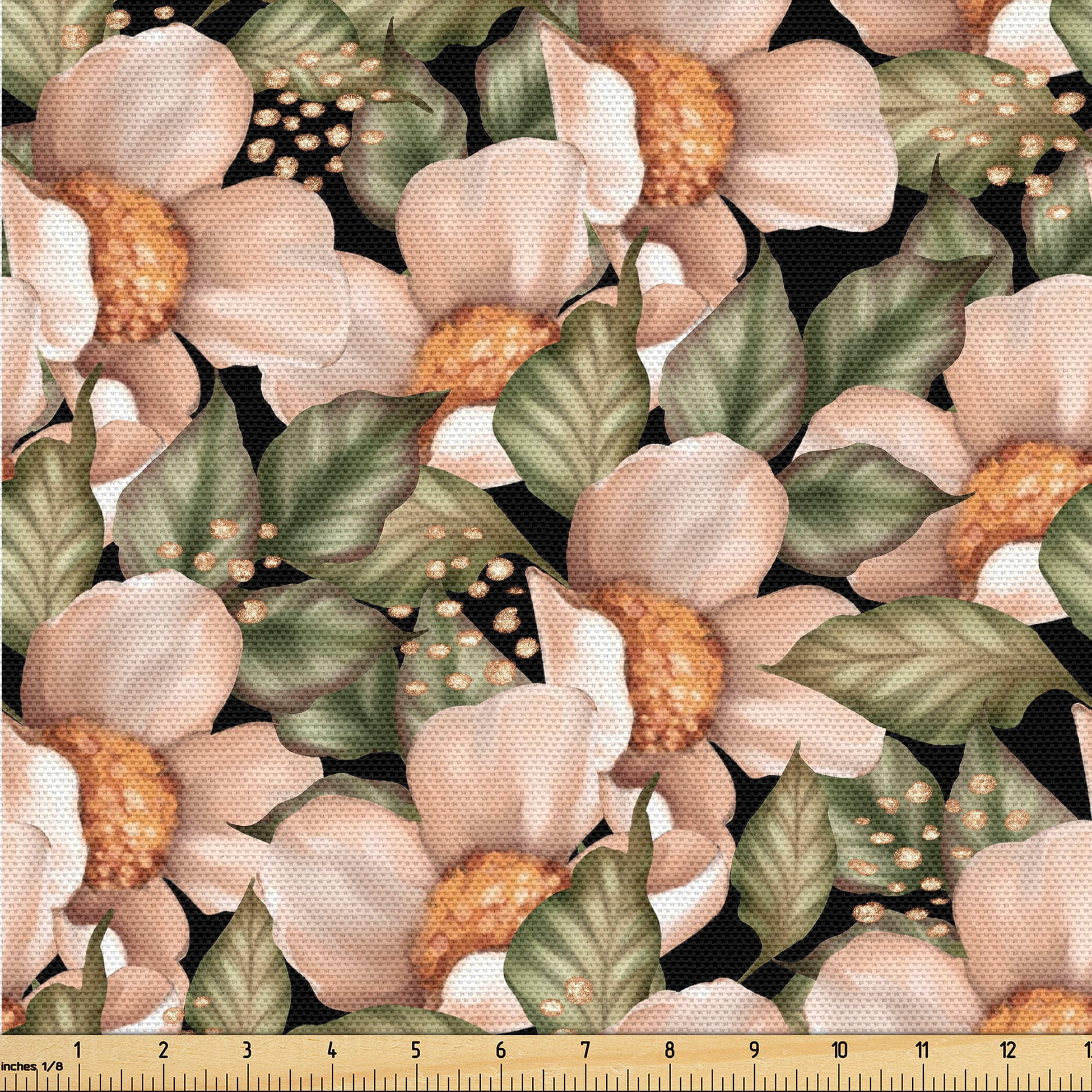 Ambesonne Garden Scene Fabric by the Yard Upholstery, Spring Floral ...