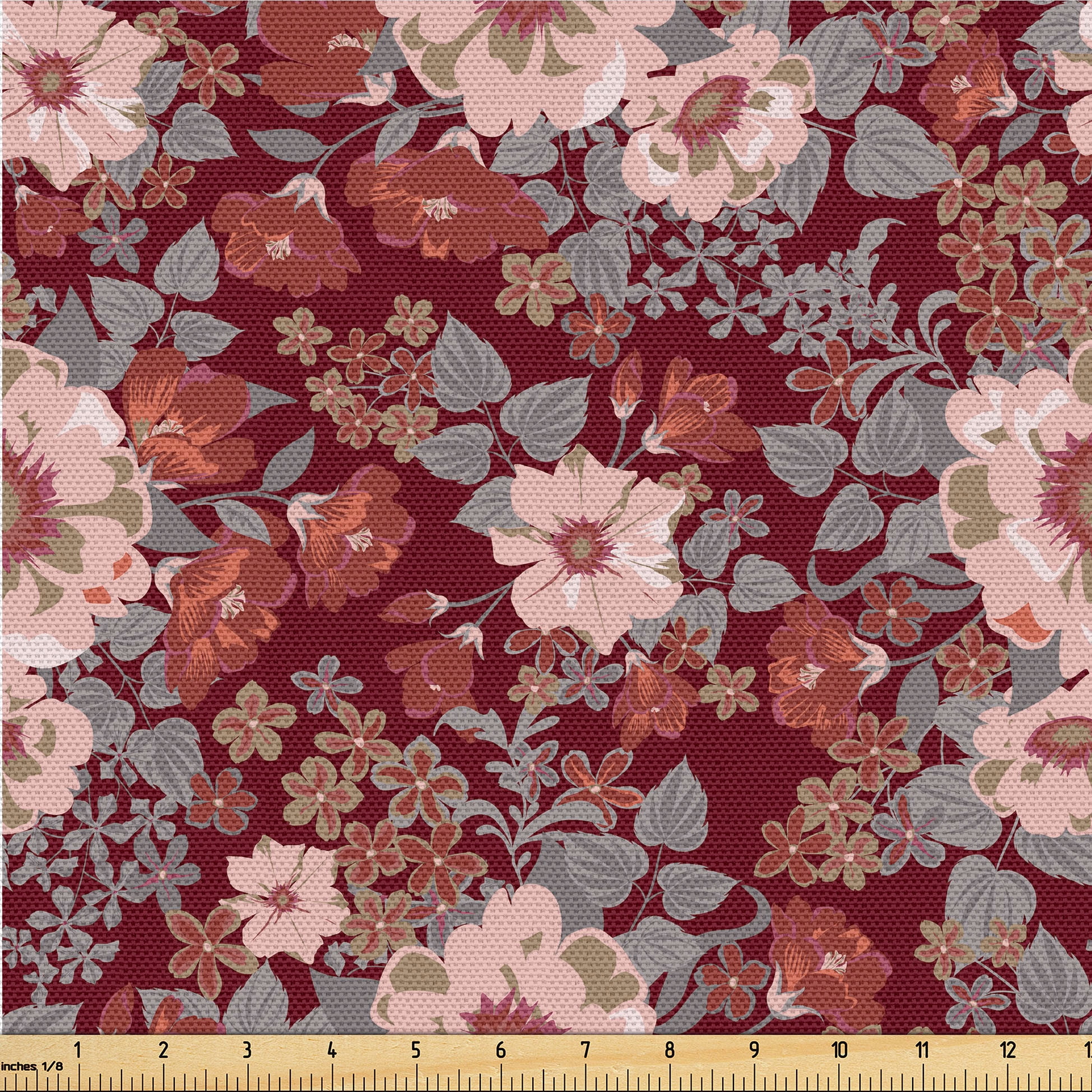 Ambesonne Garden Scene Fabric by the Yard Upholstery, Vintage Romantic ...