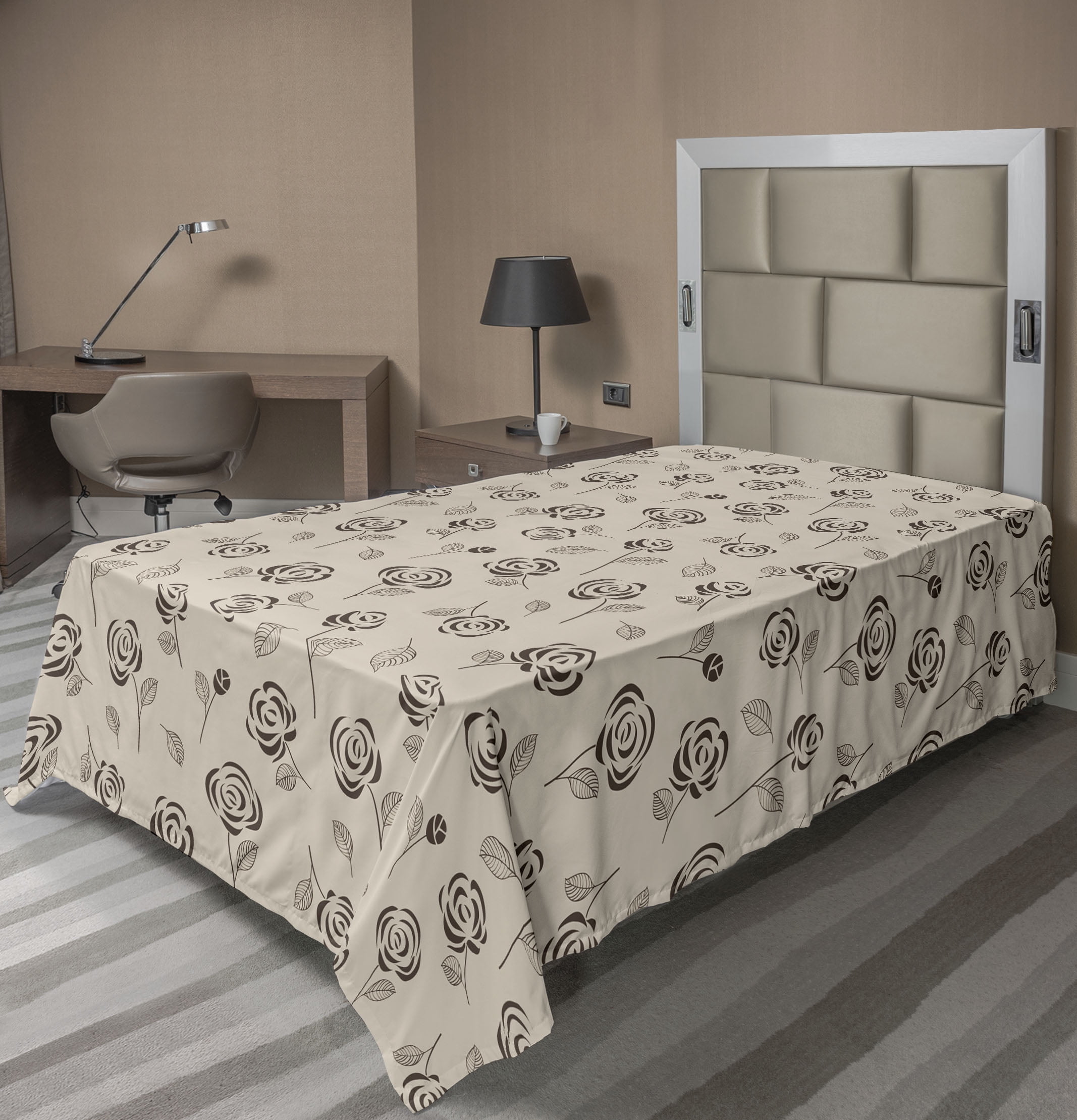 Ambesonne Garden Scene Flat Bedding Sheet Soft Top Sheet, Simple Modern ...
